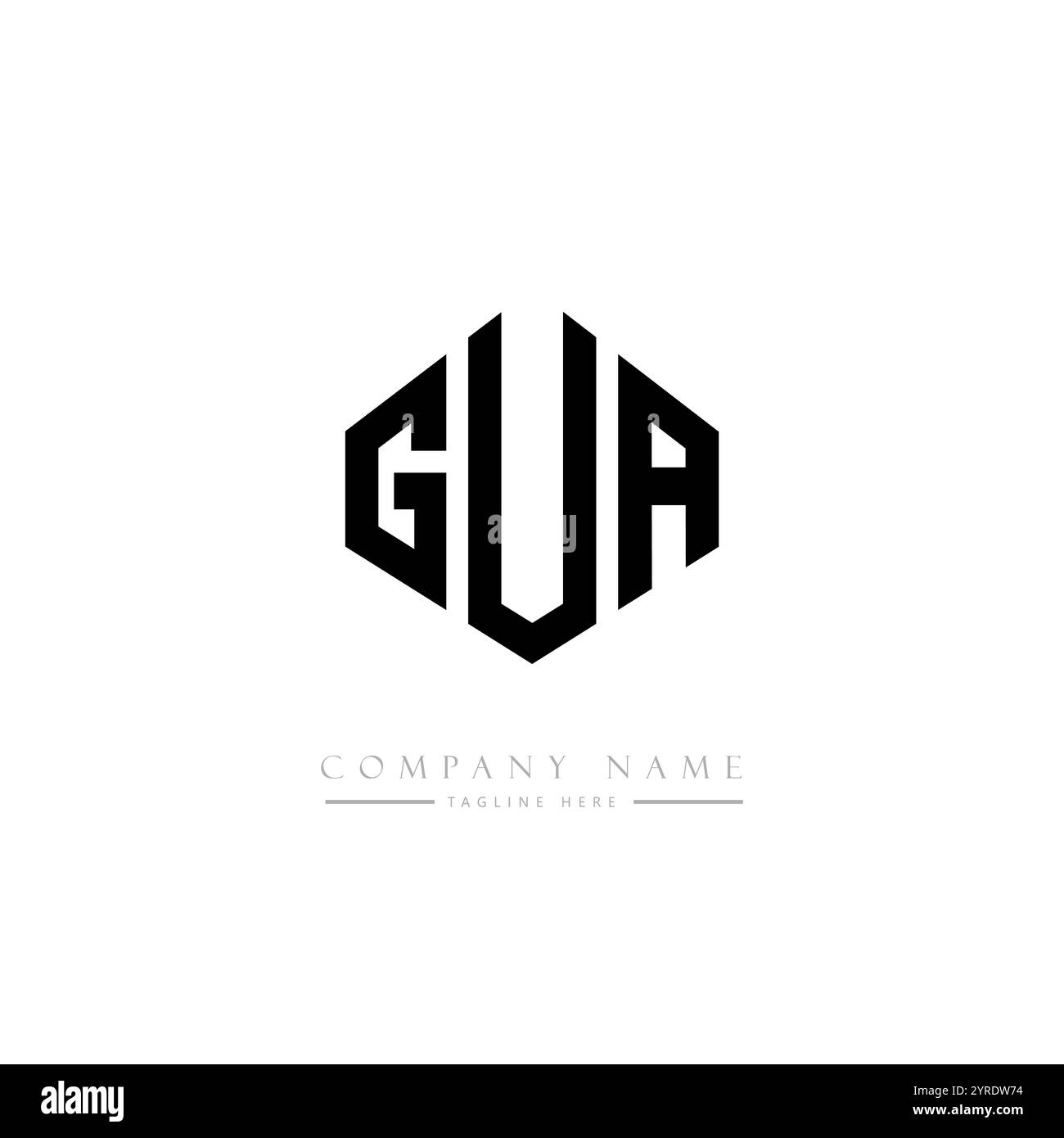 GUA letter logo design with polygon shape. GUA polygon and cube shape ...