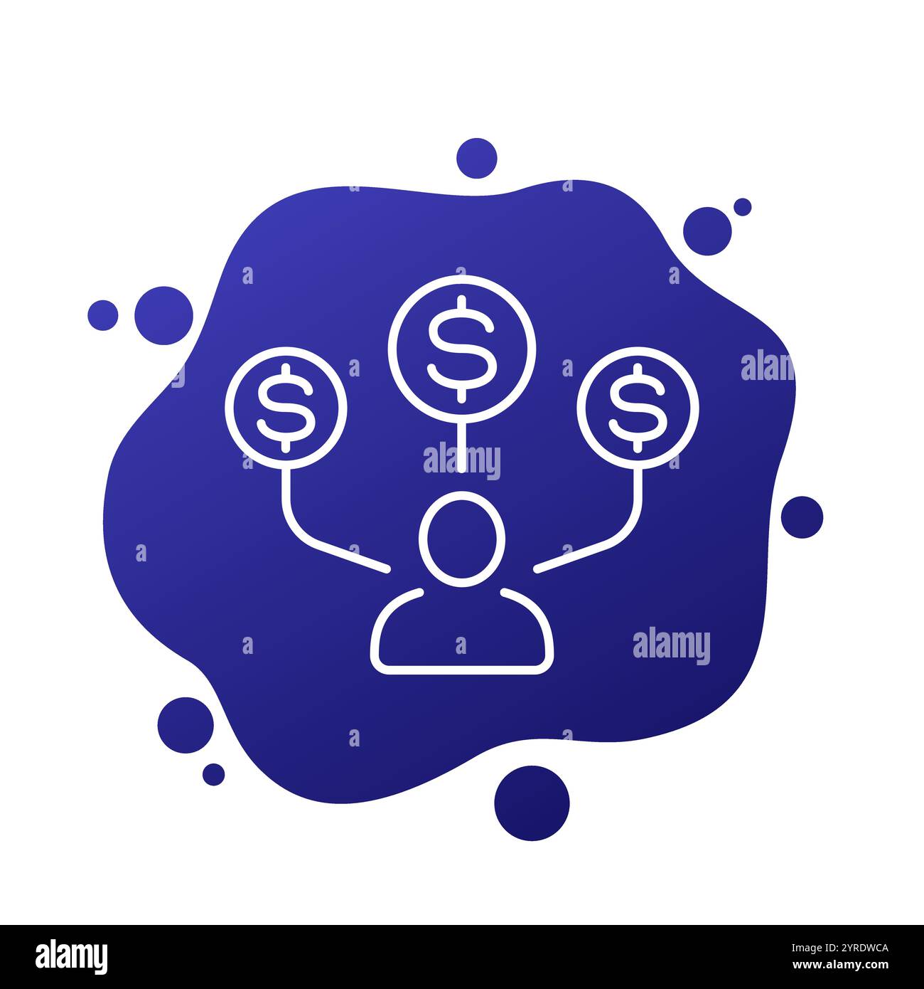 Employee cost icon in line design Stock Vector Image & Art - Alamy