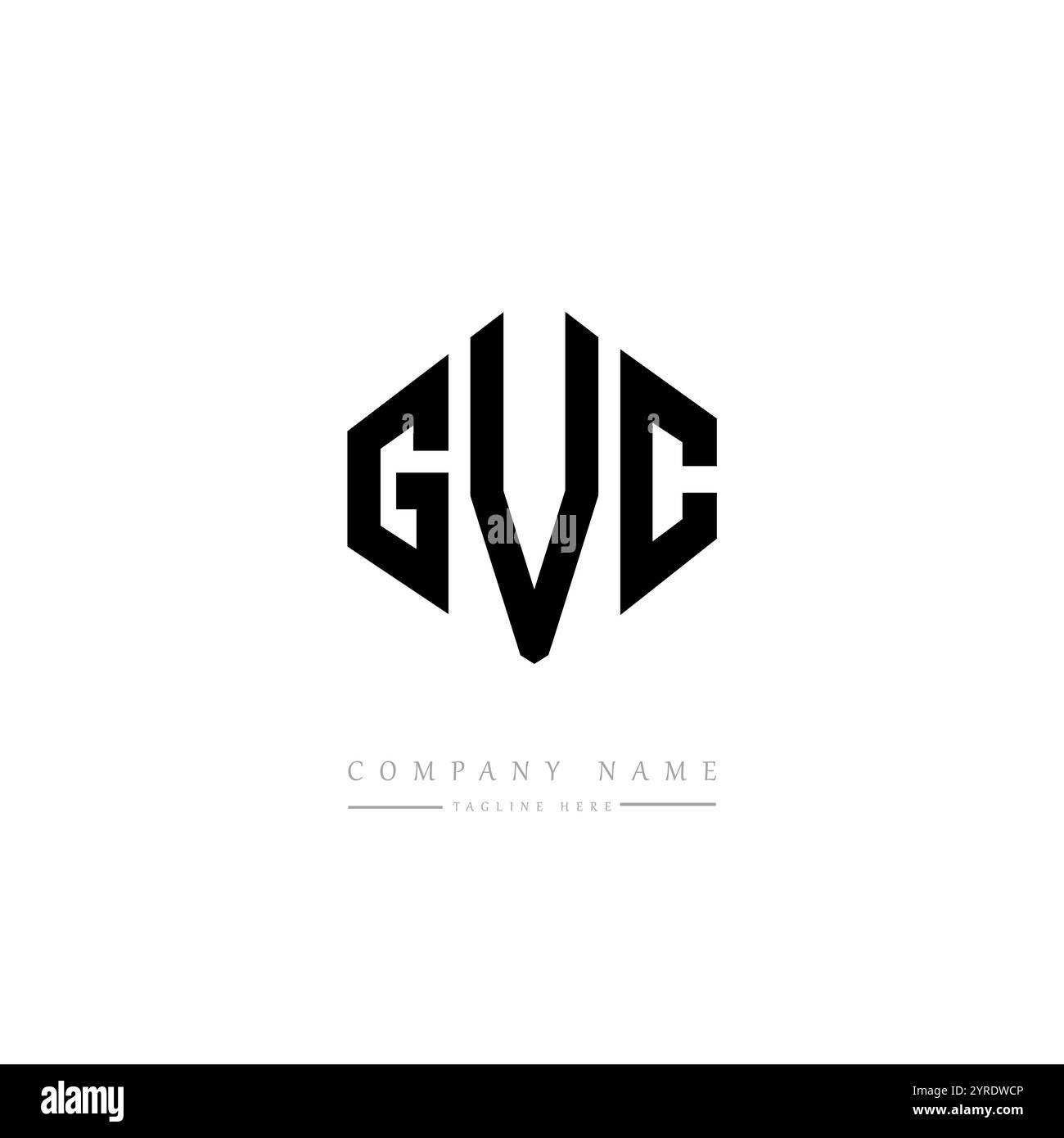 GVC letter logo design with polygon shape. GVC polygon and cube shape ...