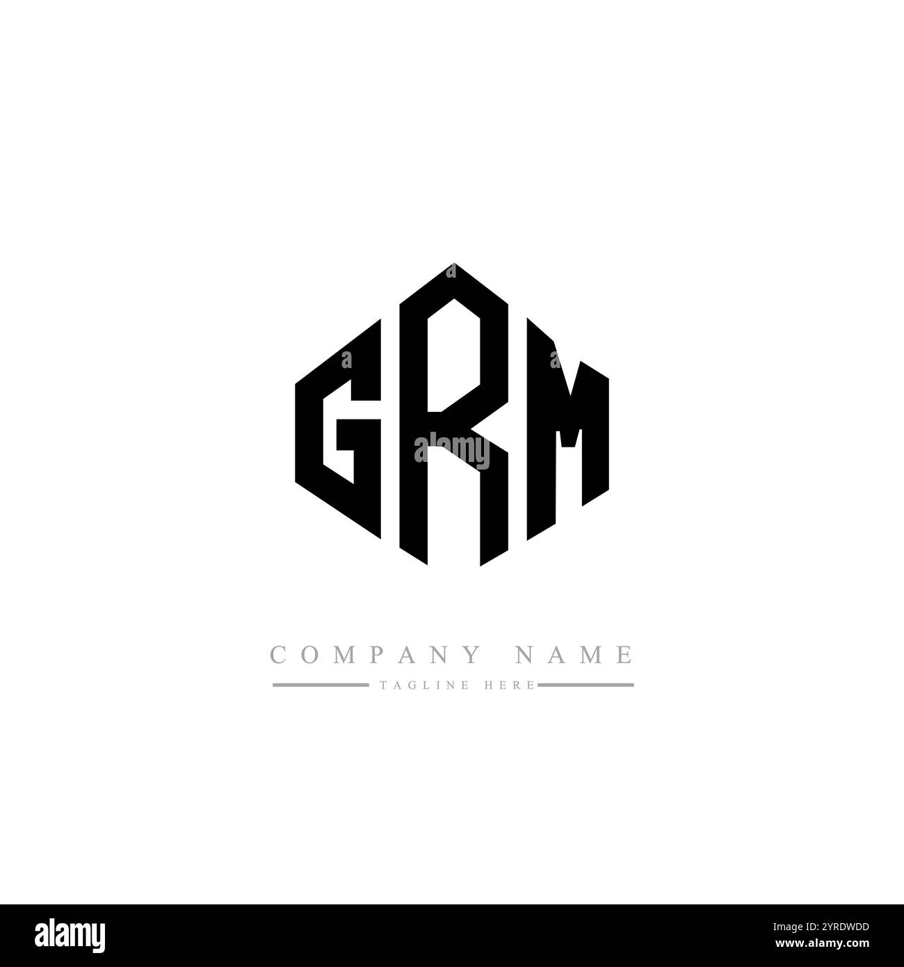 GRM letter logo design with polygon shape. GRM polygon and cube shape ...
