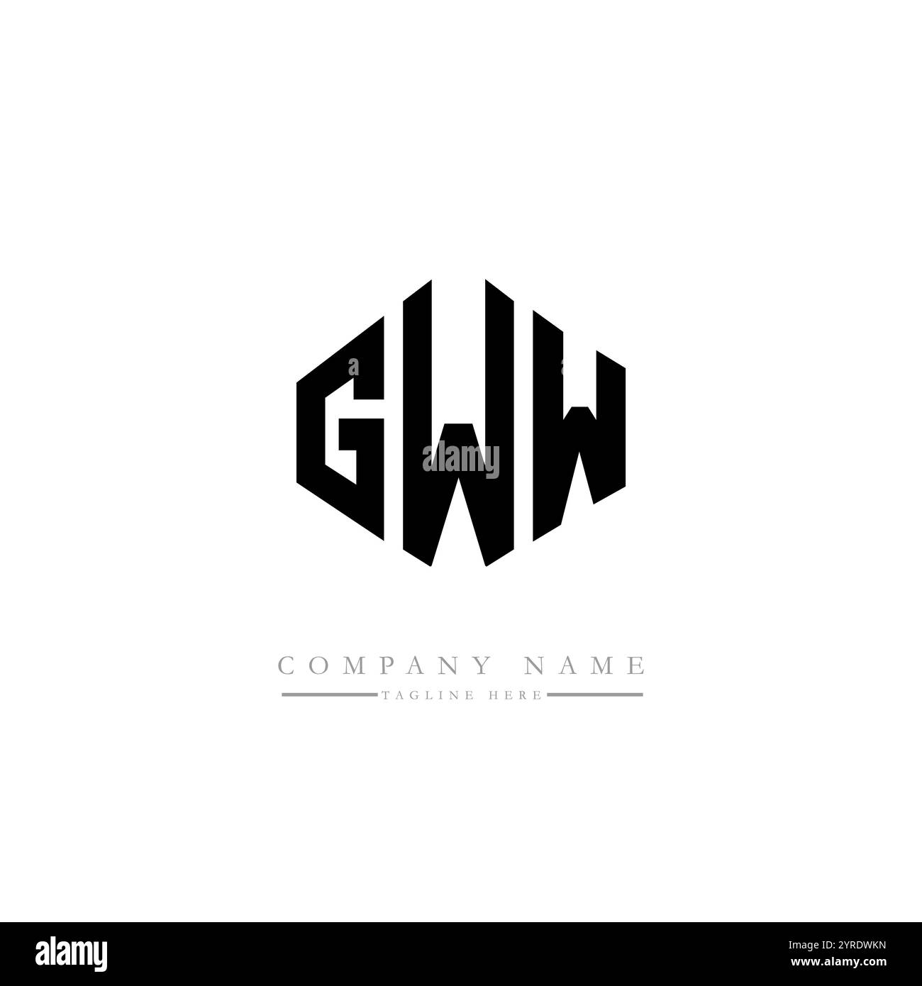 GWW letter logo design with polygon shape. GWW polygon and cube shape ...