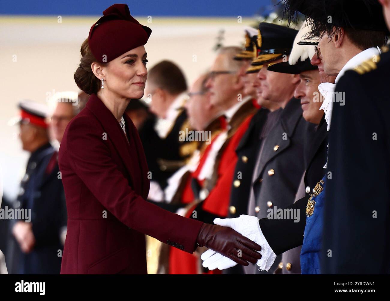Britain's Kate, Princess of Wales arrives to welcome the Emir of the ...