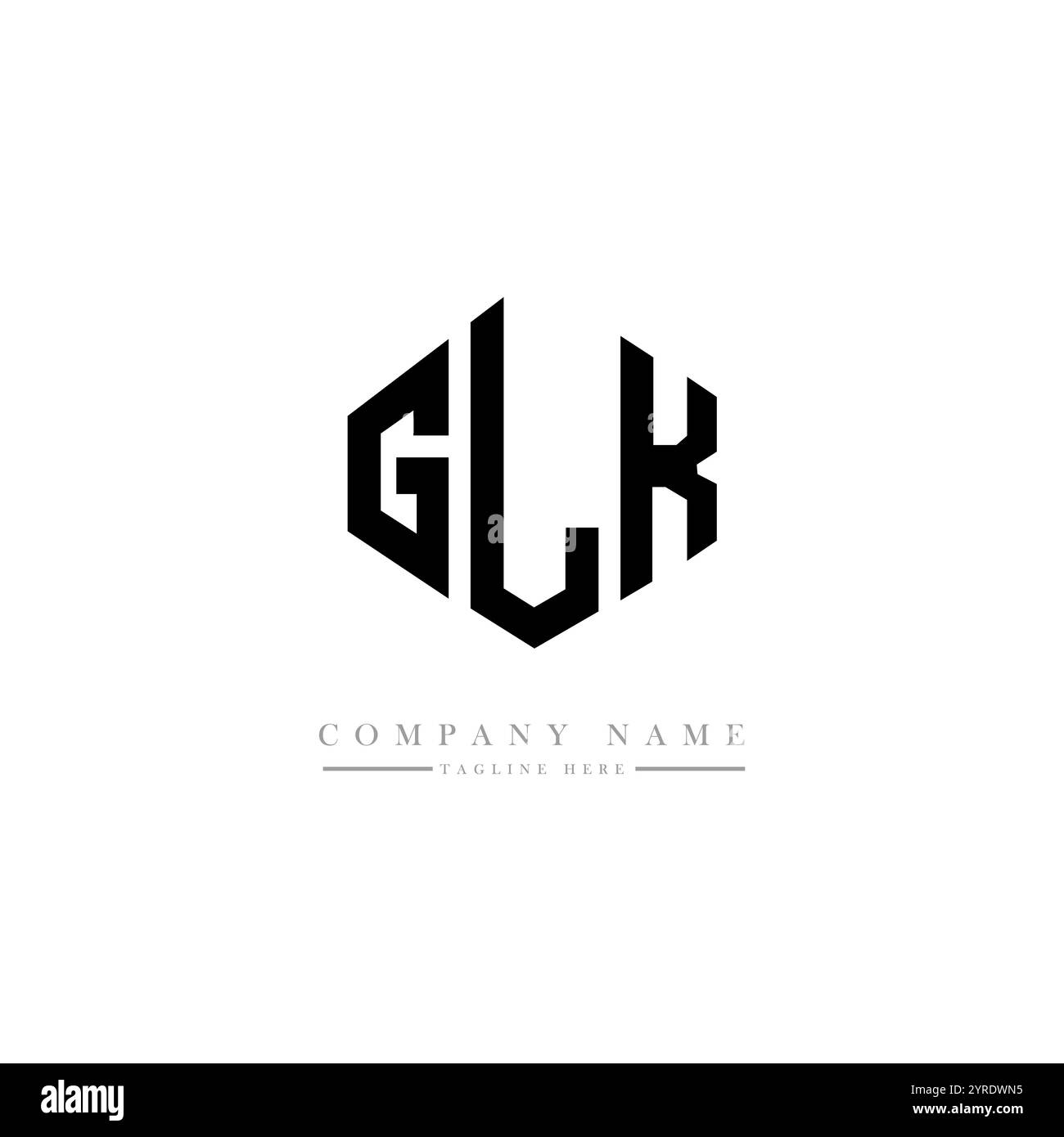GLK letter logo design with polygon shape. GLK polygon and cube shape ...