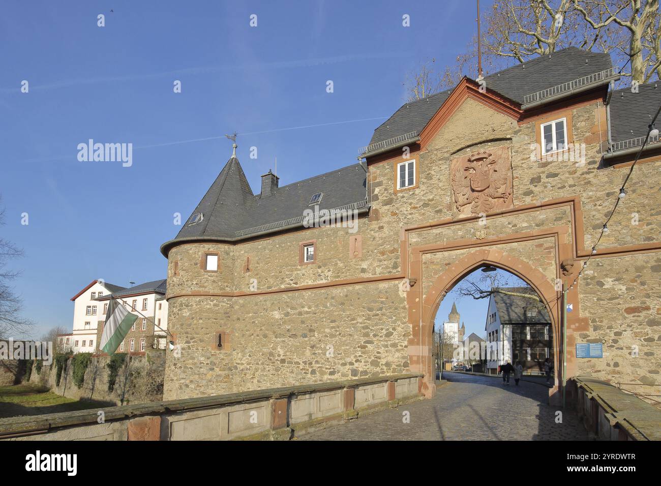 Entrance to the castle gate built 14th century, town fortification ...