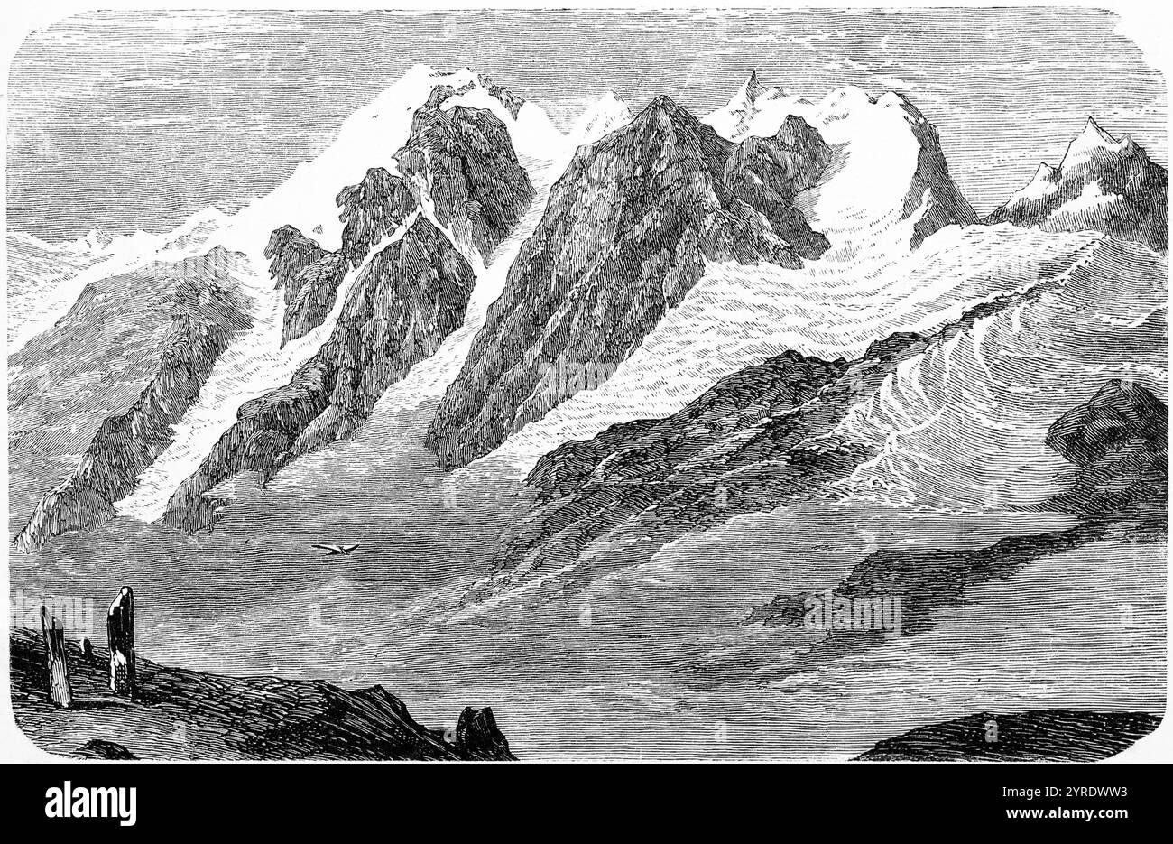 Snow covered mountains in nature Cut Out Stock Images & Pictures - Alamy