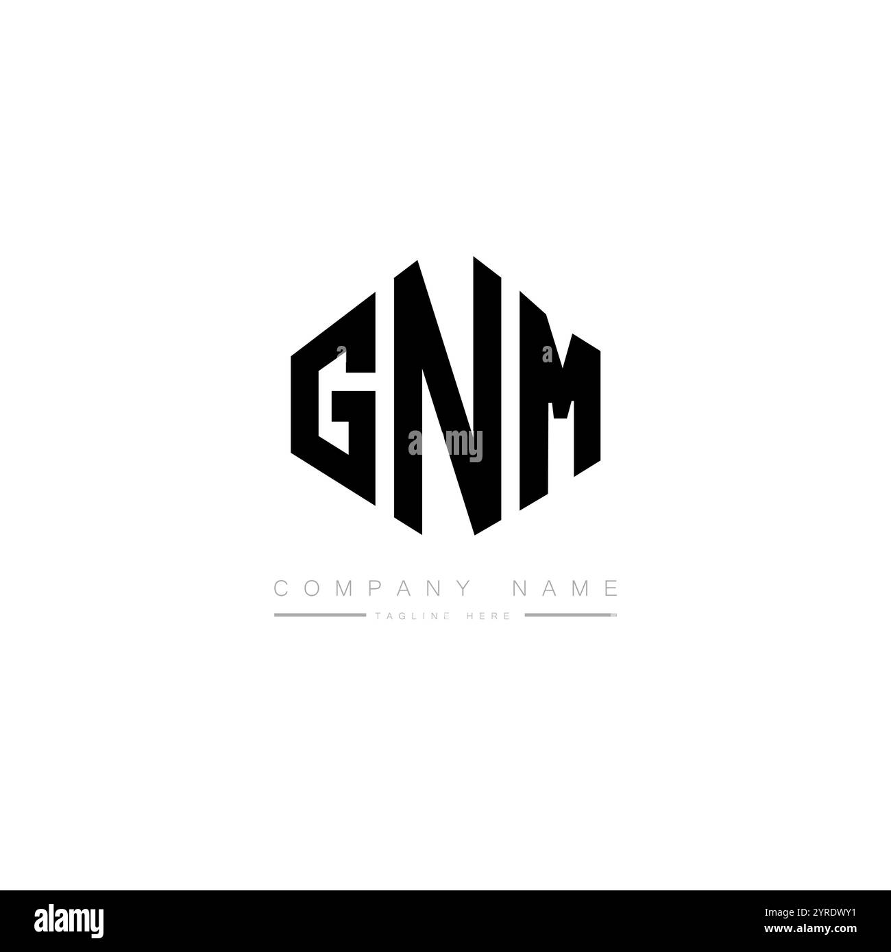 GNM letter logo design with polygon shape. GNM polygon and cube shape ...