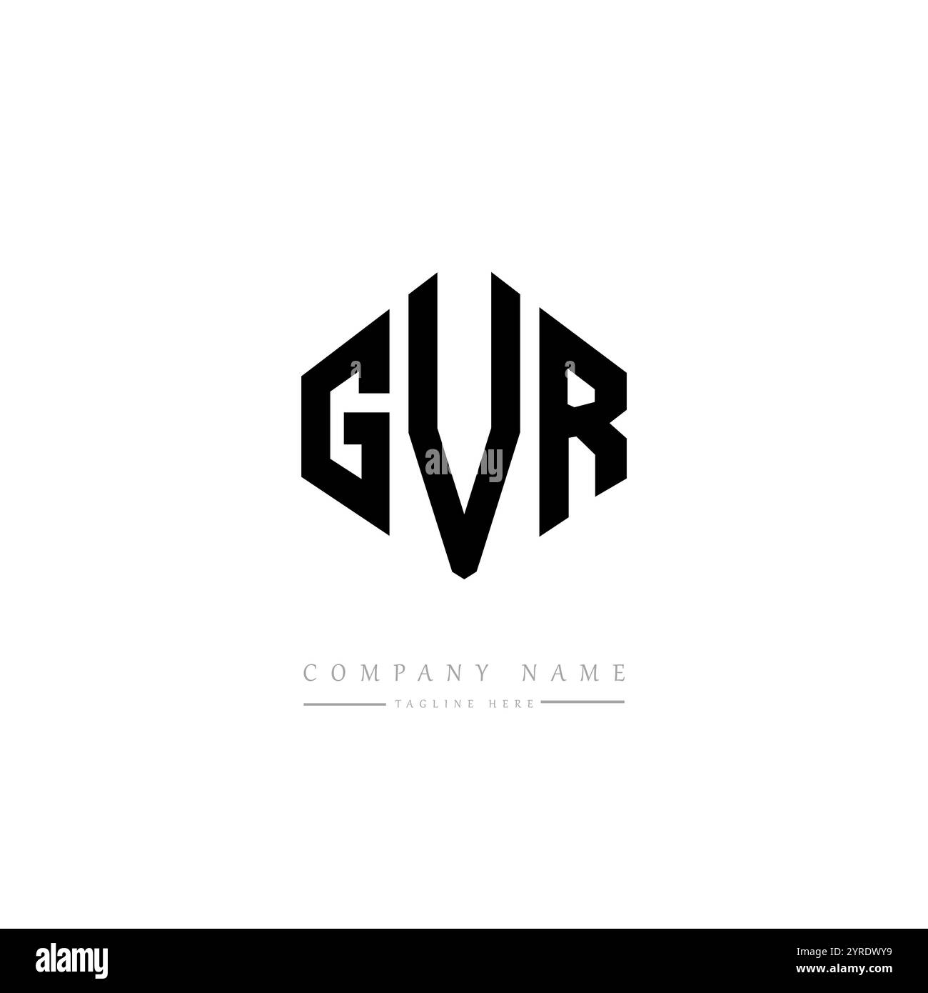 GVR letter logo design with polygon shape. GVR polygon and cube shape ...