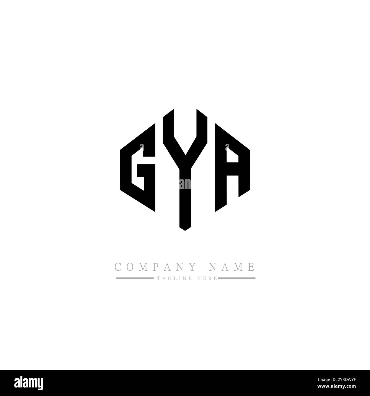 GYA letter logo design with polygon shape. GYA polygon and cube shape ...