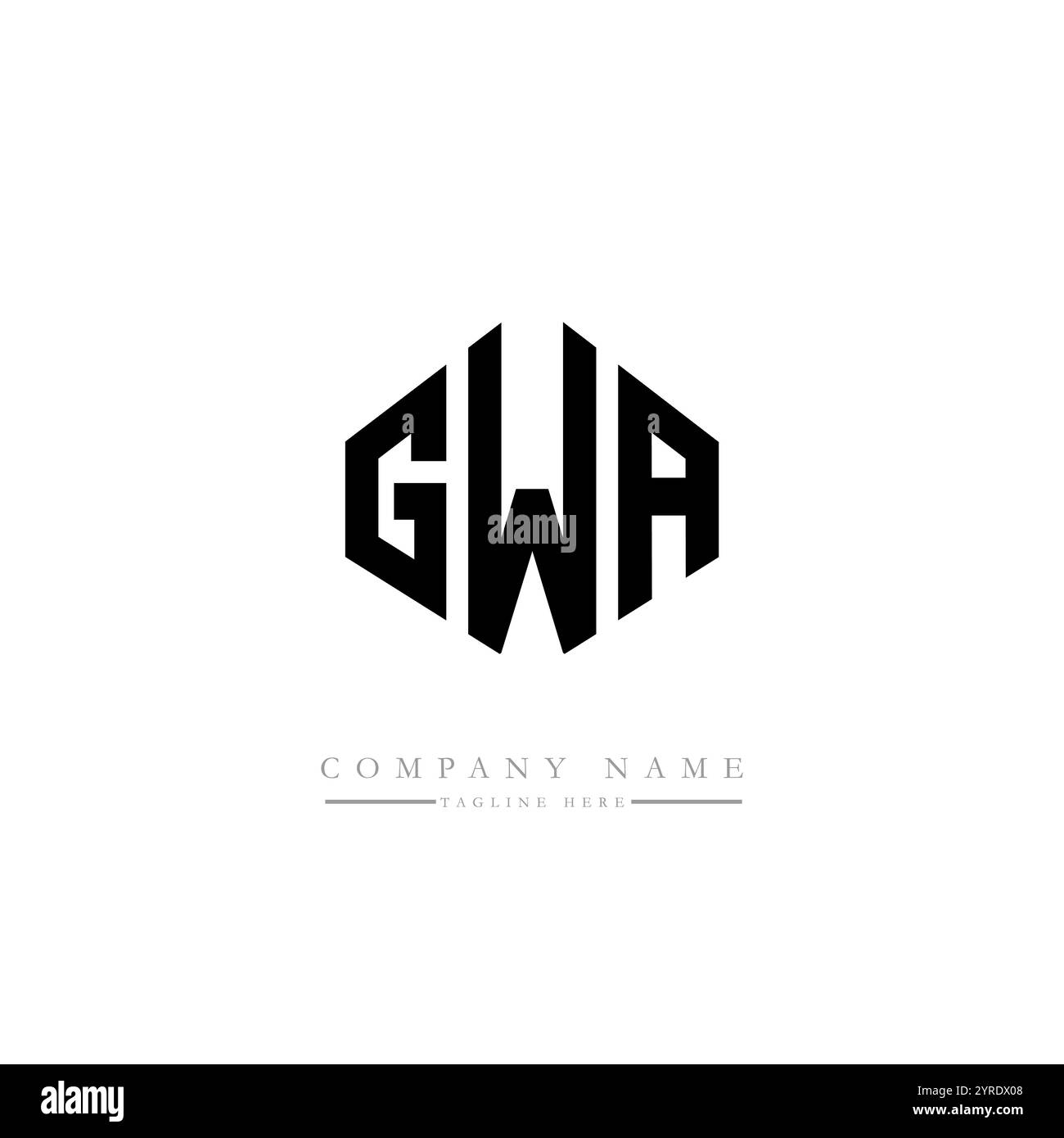 GWA letter logo design with polygon shape. GWA polygon and cube shape ...