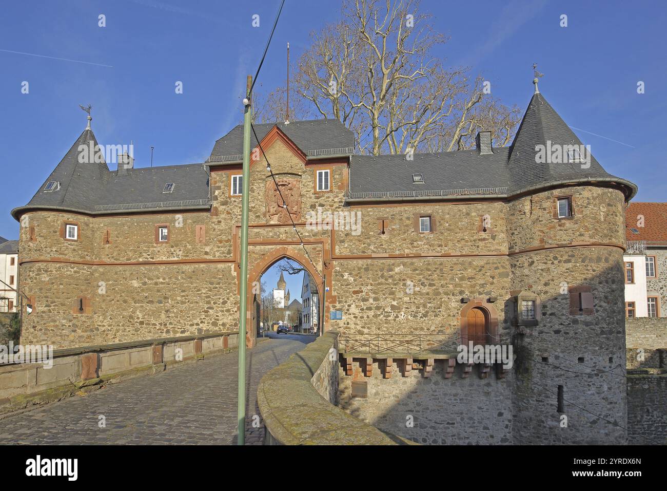 Entrance to the castle gate built 14th century, town fortification ...