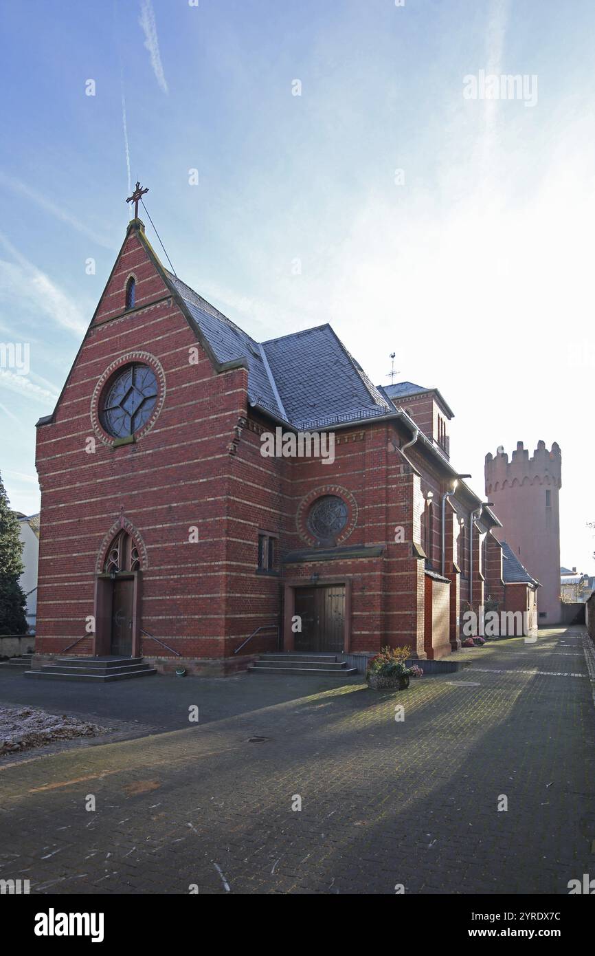 St Mary's Church built in 1882 and the Red Tower built in the 14th ...