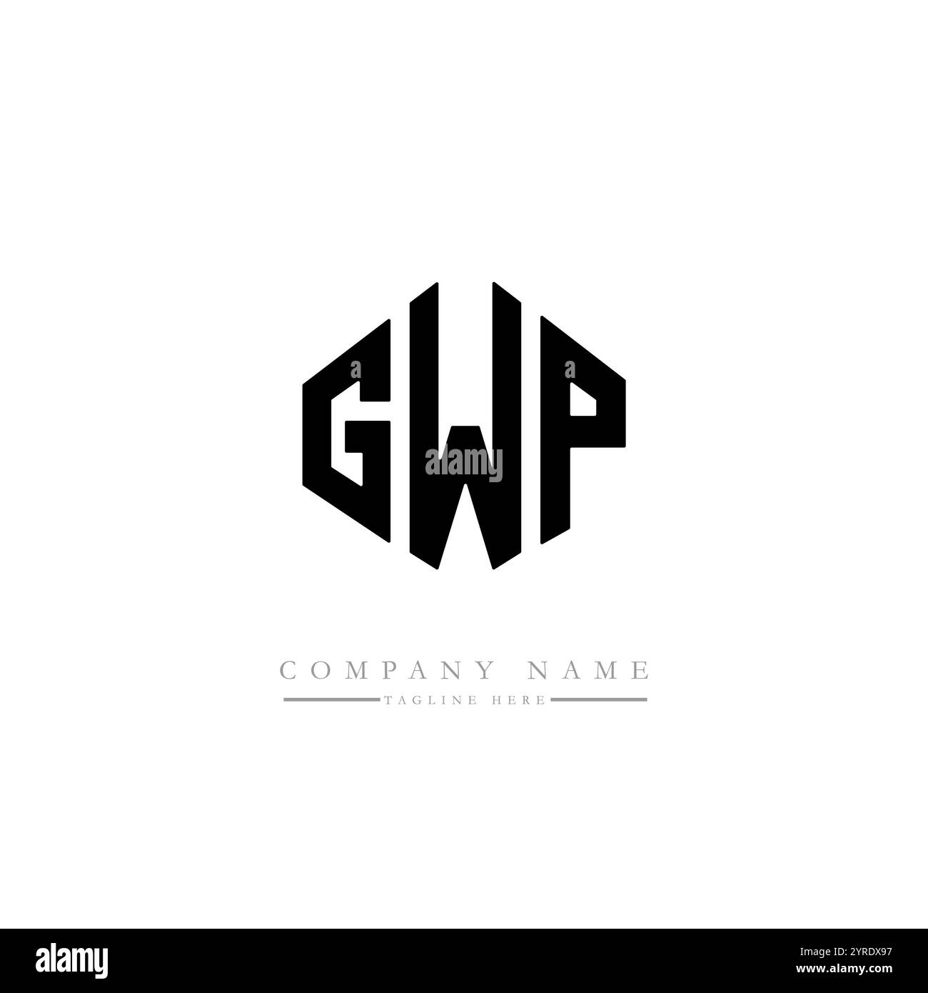 GWP letter logo design with polygon shape. GWP polygon and cube shape ...