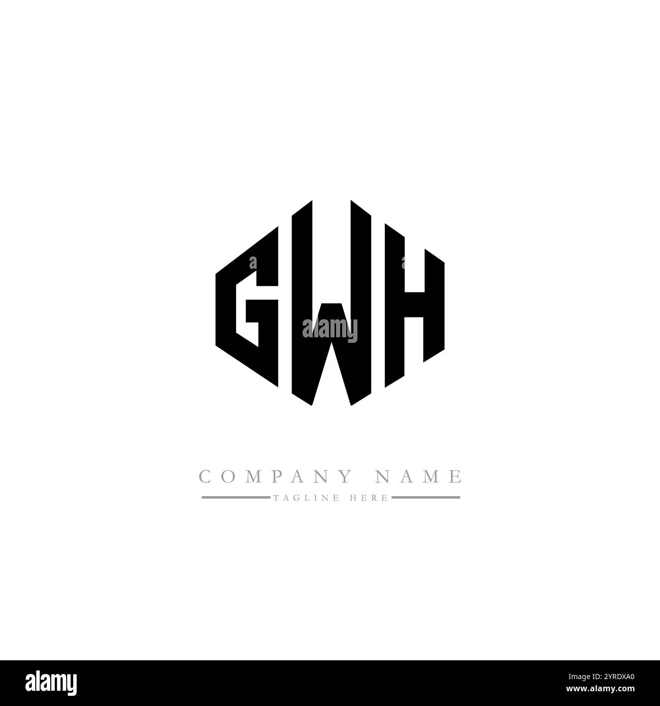 GWH letter logo design with polygon shape. GWH polygon and cube shape ...
