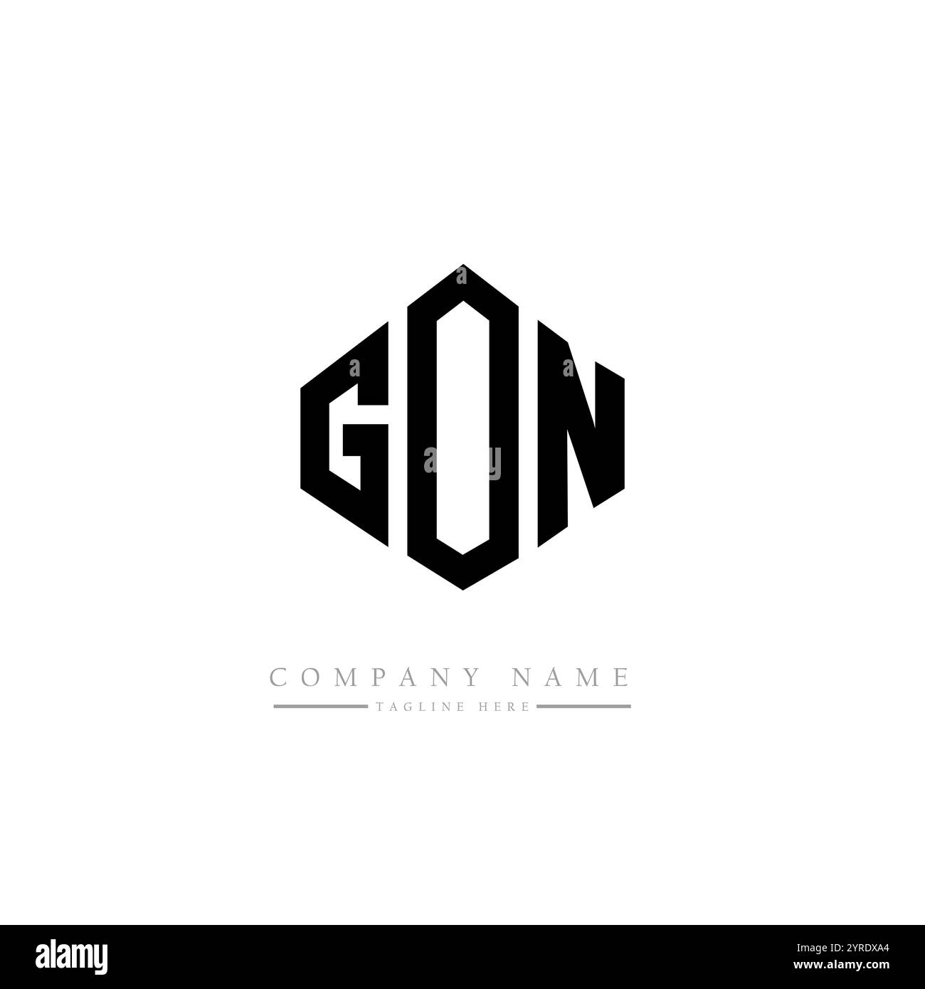GON letter logo design with polygon shape. GON polygon and cube shape ...