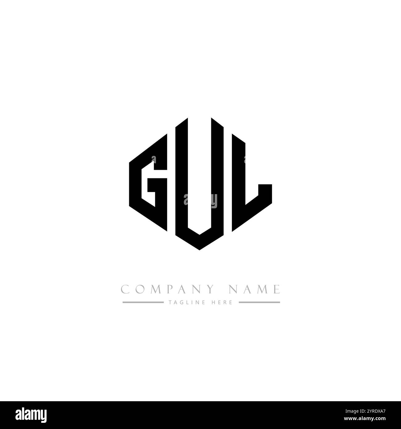 GUL letter logo design with polygon shape. GUL polygon and cube shape ...