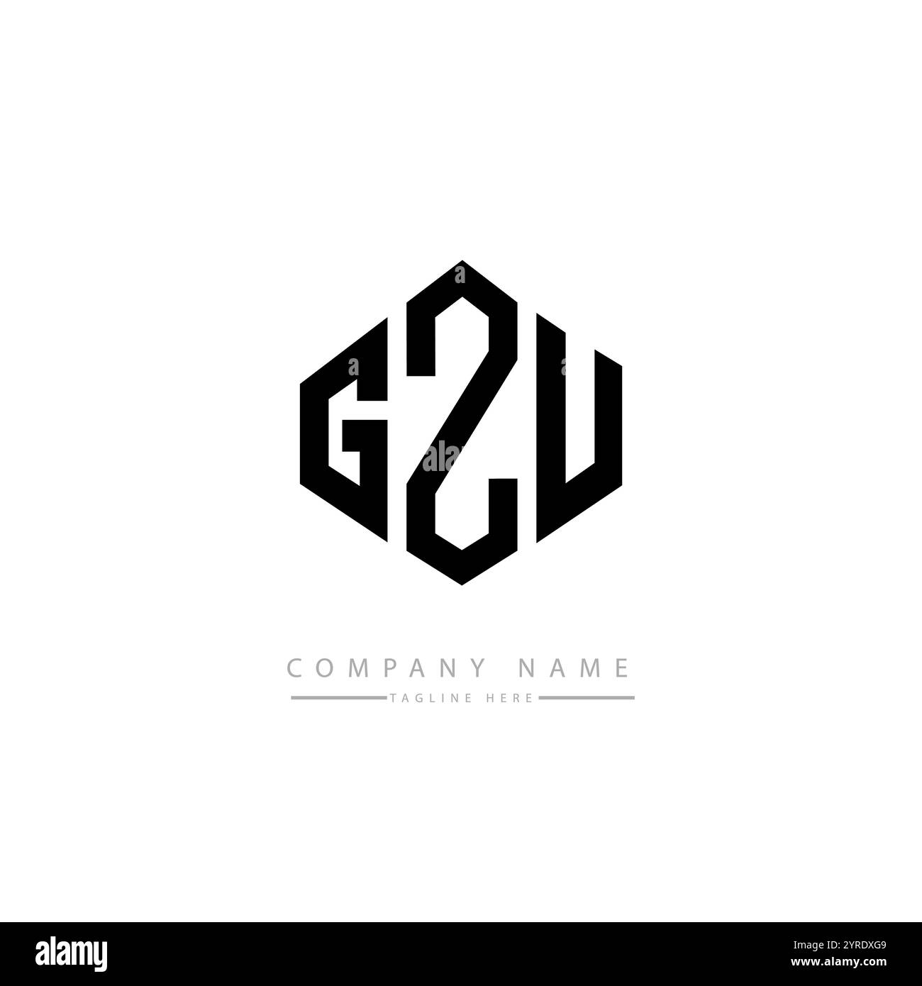 GZU letter logo design with polygon shape. GZU polygon and cube shape ...