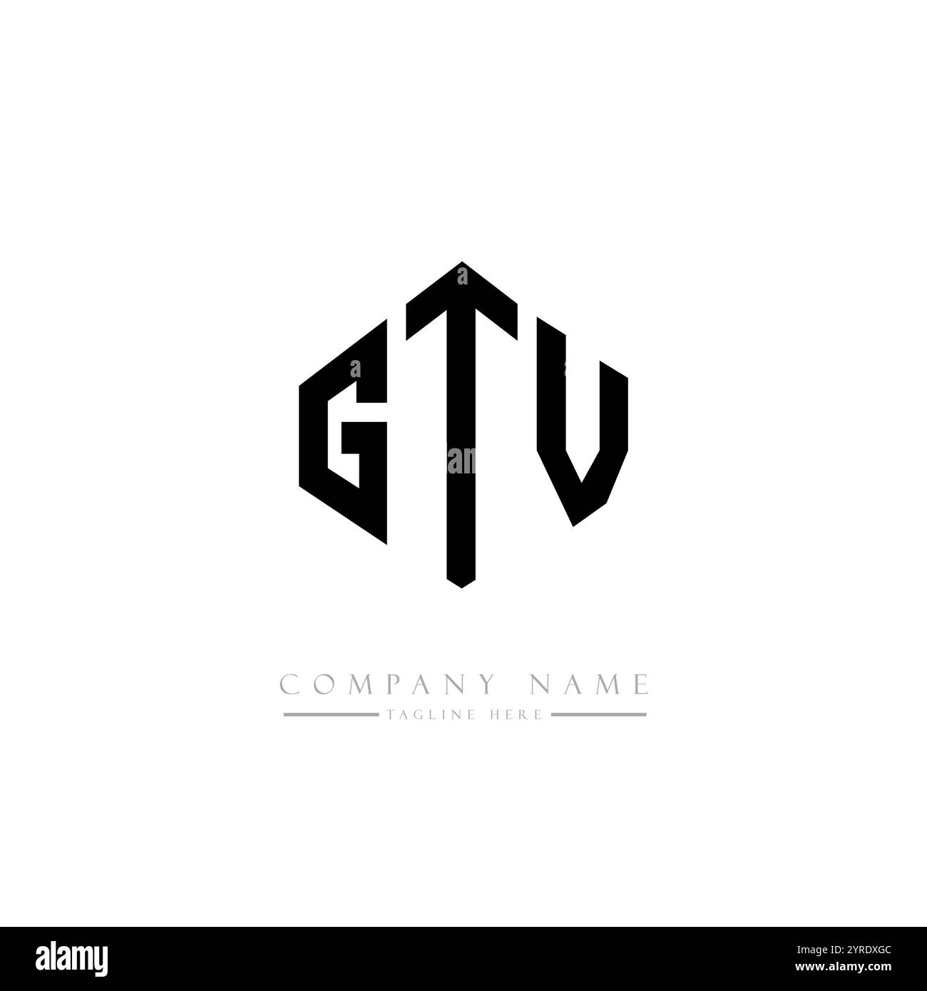 GTV letter logo design with polygon shape. GTV polygon and cube shape ...