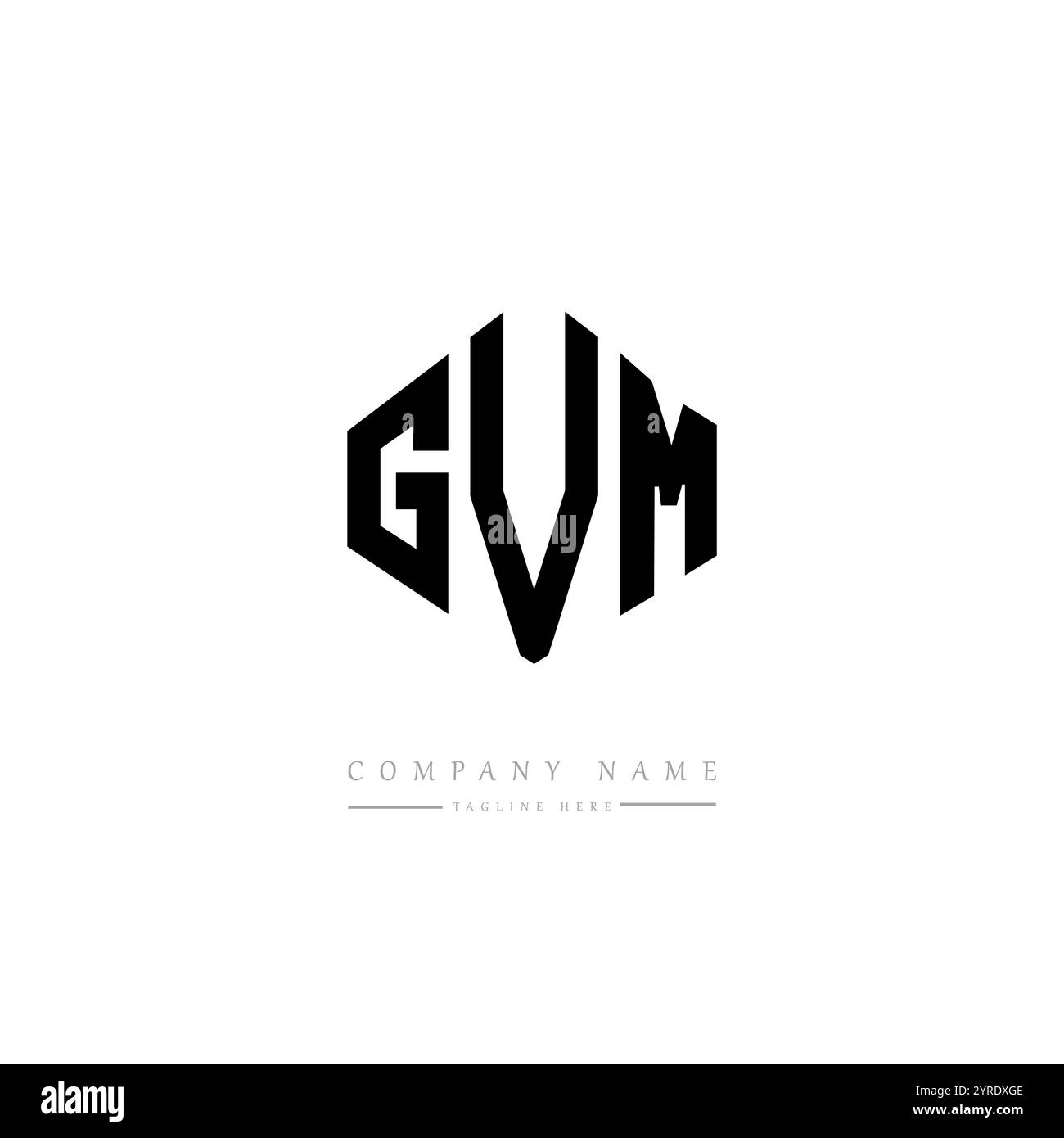 GVM letter logo design with polygon shape. GVM polygon and cube shape ...