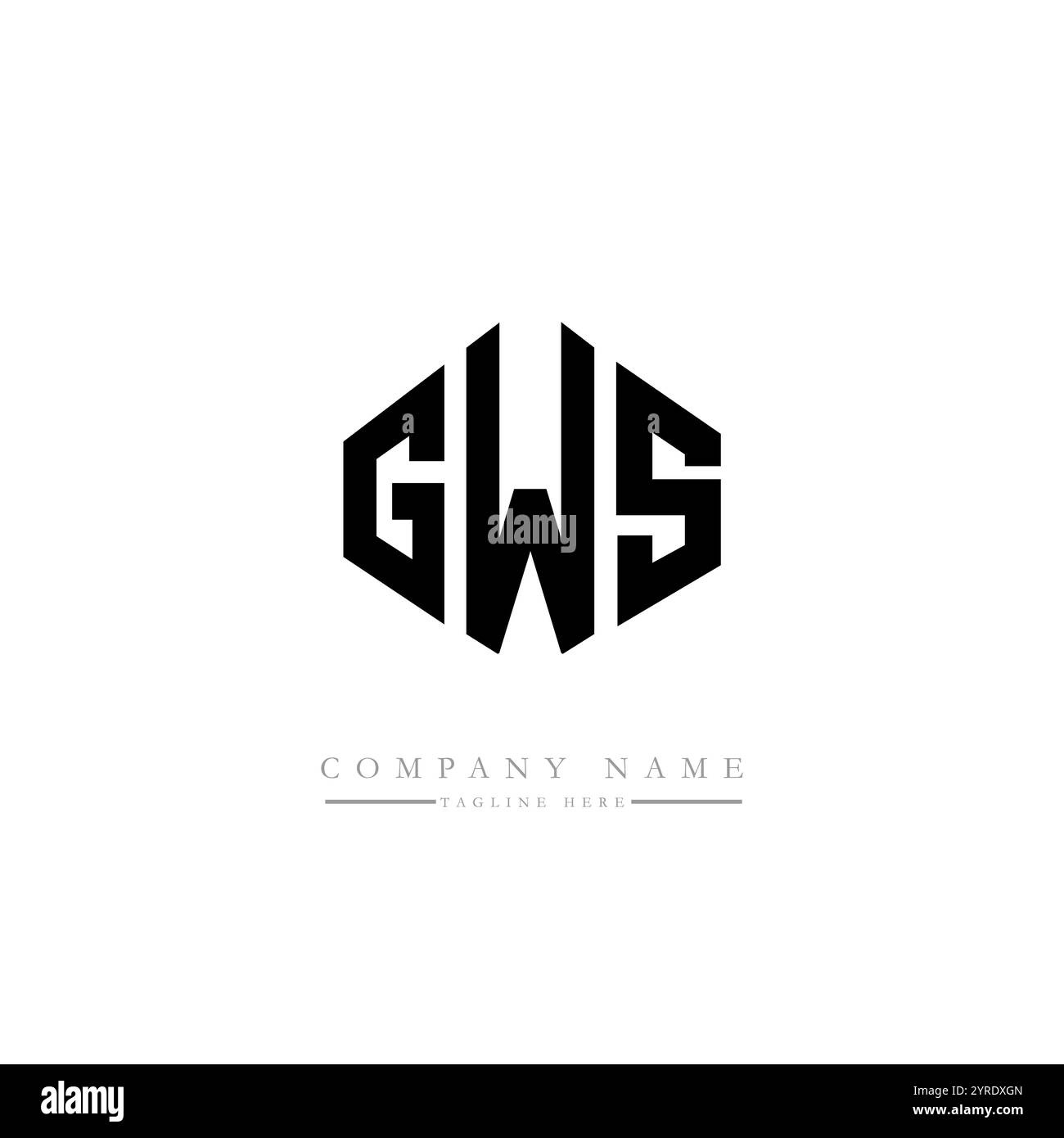 GWS letter logo design with polygon shape. GWS polygon and cube shape ...