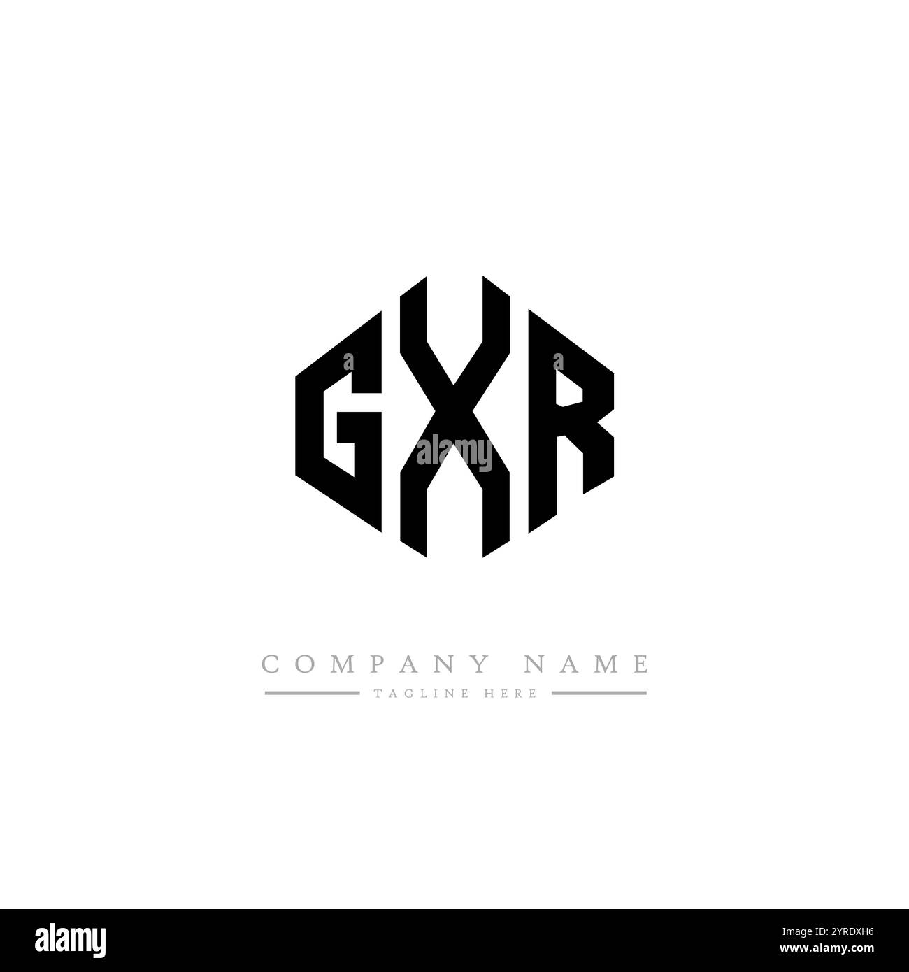GXR letter logo design with polygon shape. GXR polygon and cube shape logo design. GXR hexagon ...