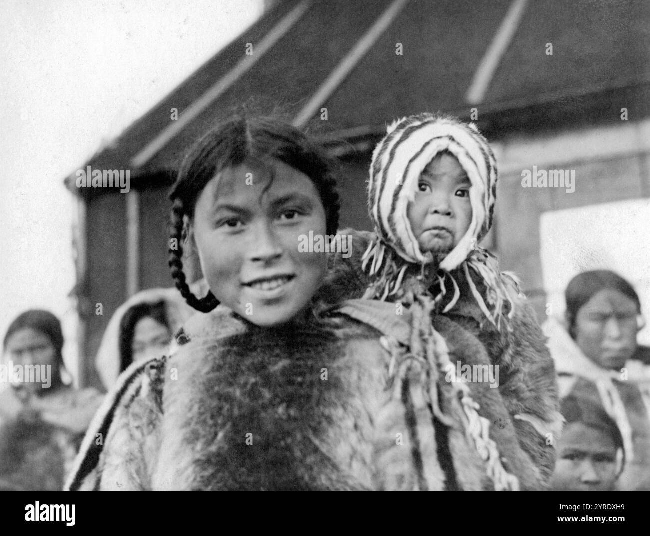 Vintage Inuit Portrait: Koodlu Pitseolak and Makikiuq, Blacklead Island ...