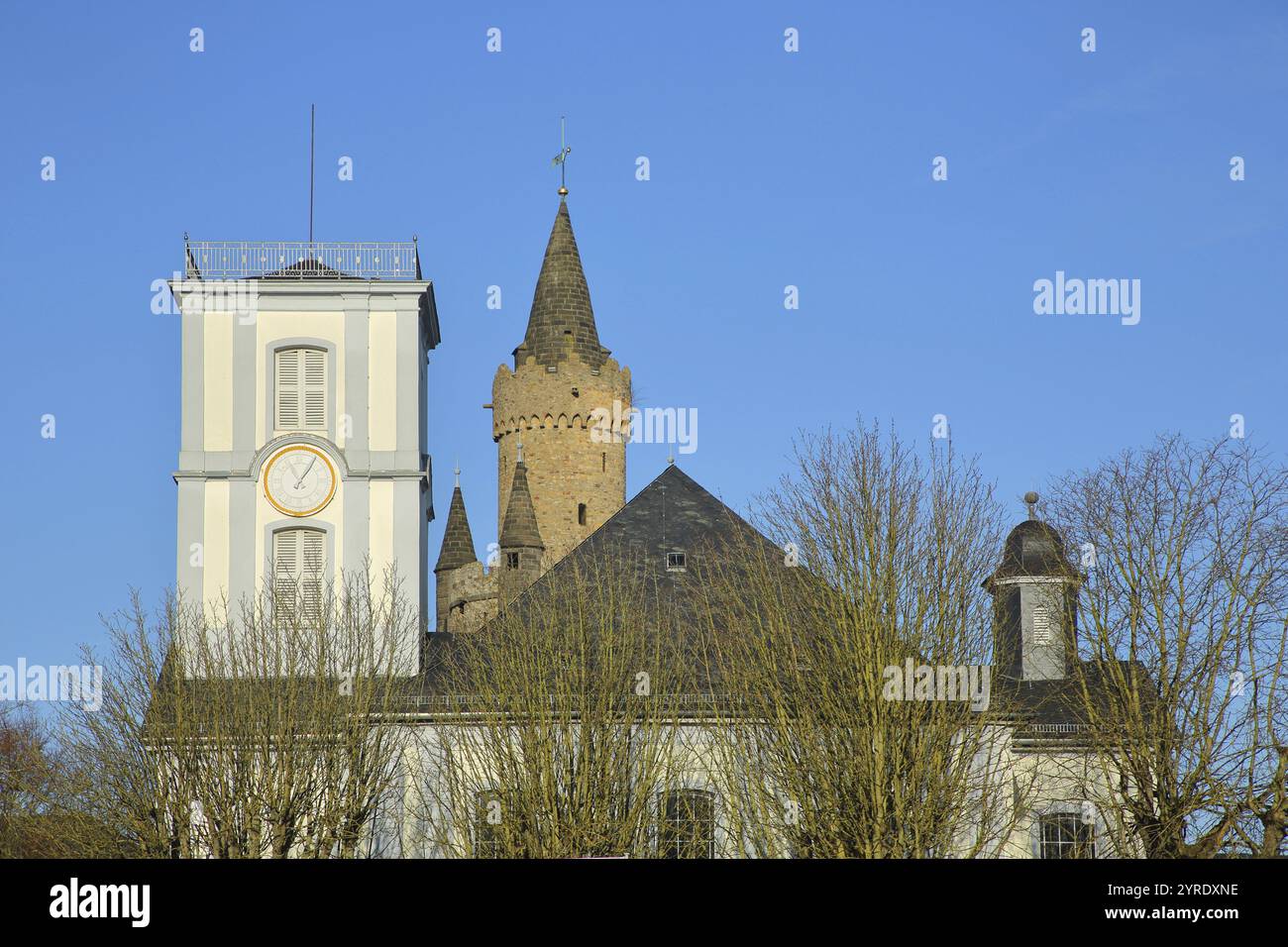 Early classicist castle church and Adolfsturm defence tower built in ...