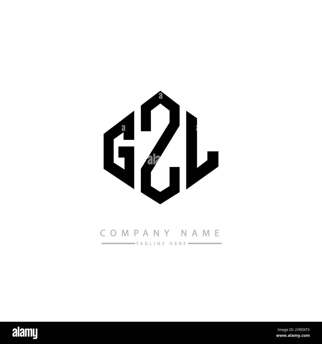 GZL letter logo design with polygon shape. GZL polygon and cube shape logo design. GZL hexagon ...