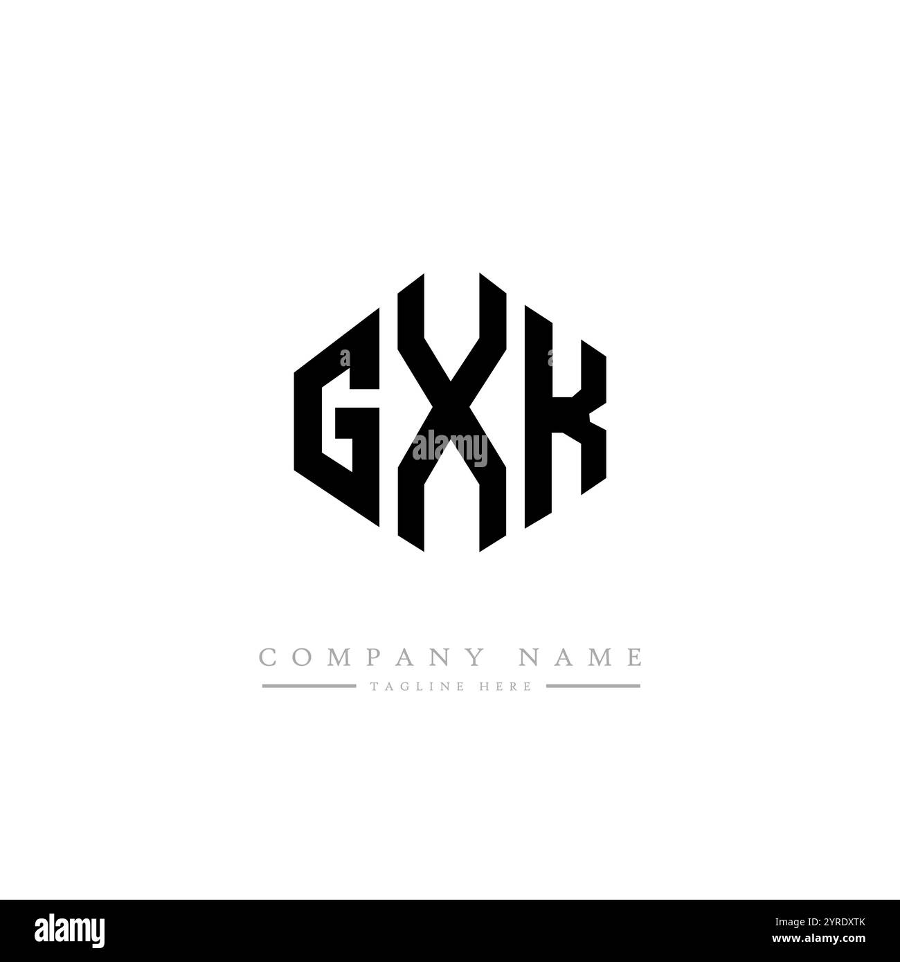 GXK letter logo design with polygon shape. GXK polygon and cube shape ...