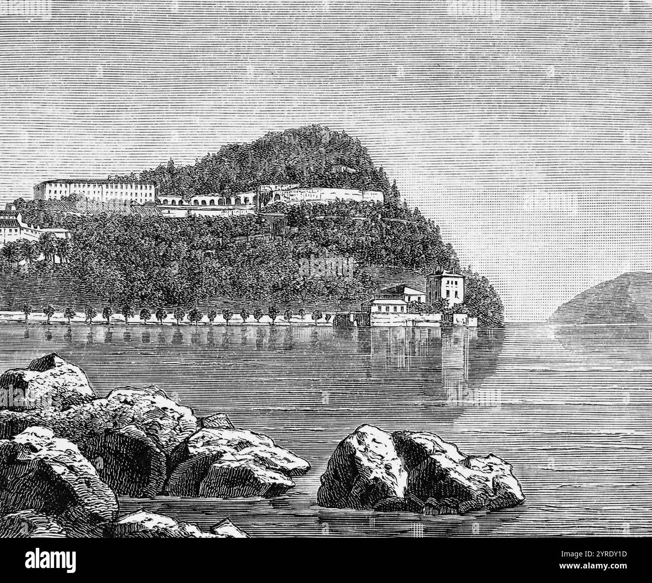 Picturesque mountain lake Black and White Stock Photos & Images - Alamy