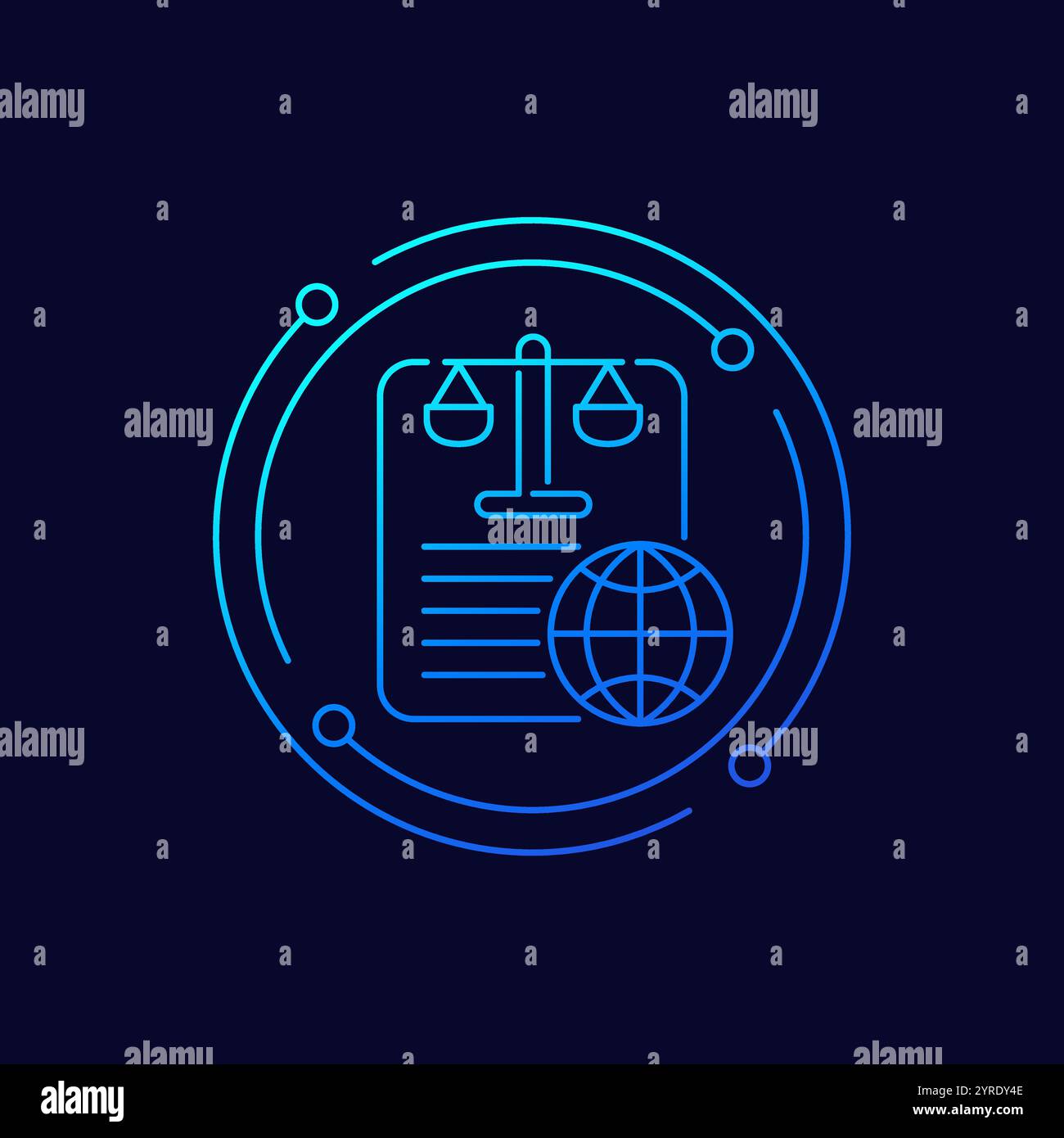 legal document icon, international law line design Stock Vector Image ...