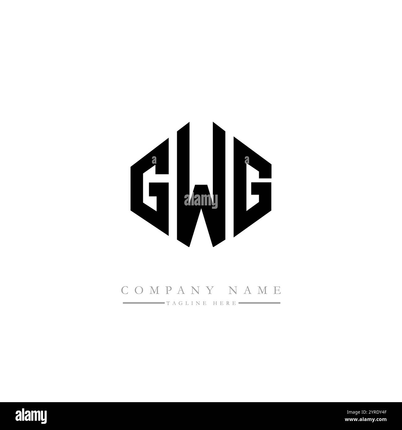 GWG letter logo design with polygon shape. GWG polygon and cube shape ...
