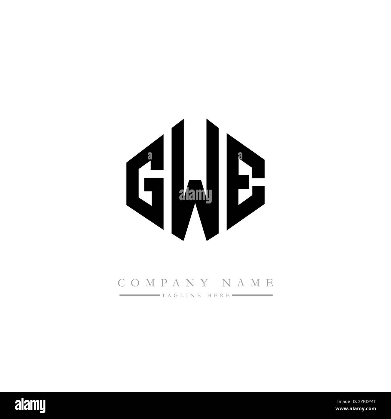 GWE letter logo design with polygon shape. GWE polygon and cube shape ...