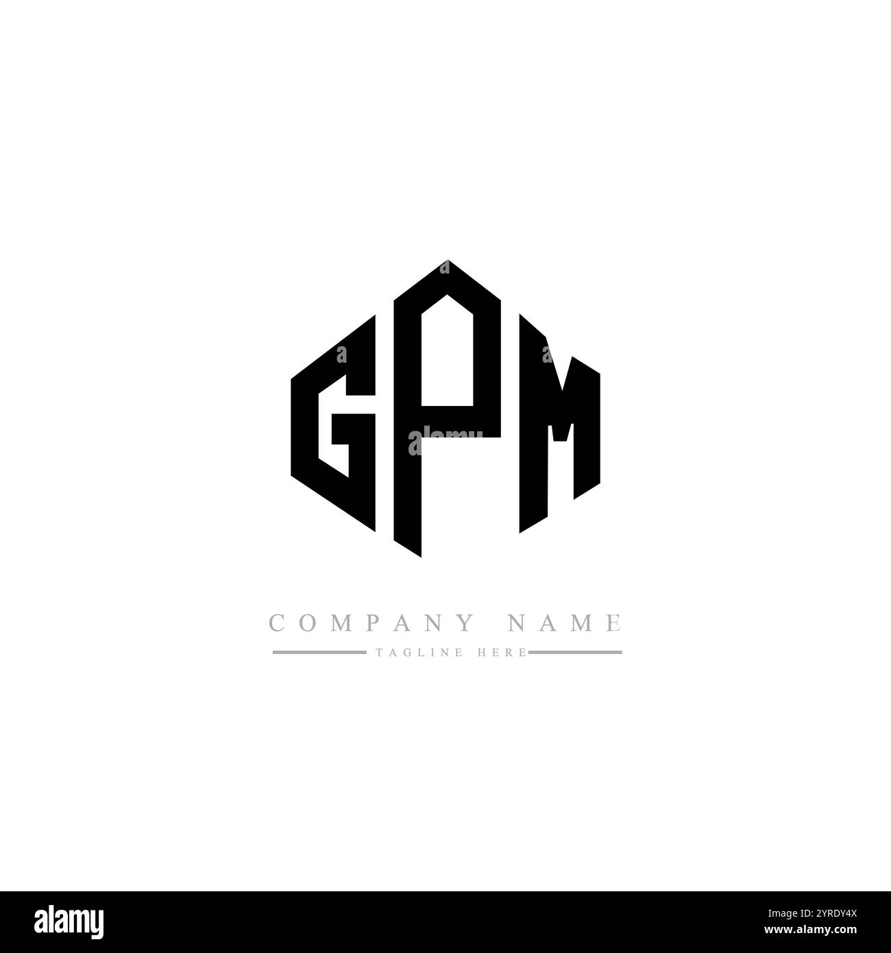 GPM letter logo design with polygon shape. GPM polygon and cube shape ...