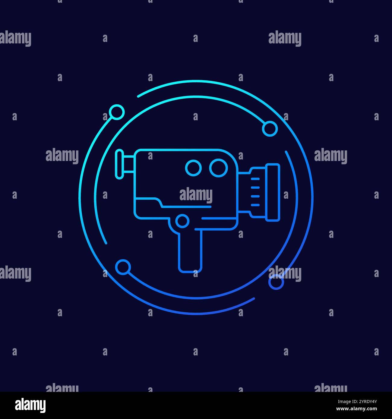 camcorder icon, retro video camera linear design Stock Vector Image & Art - Alamy