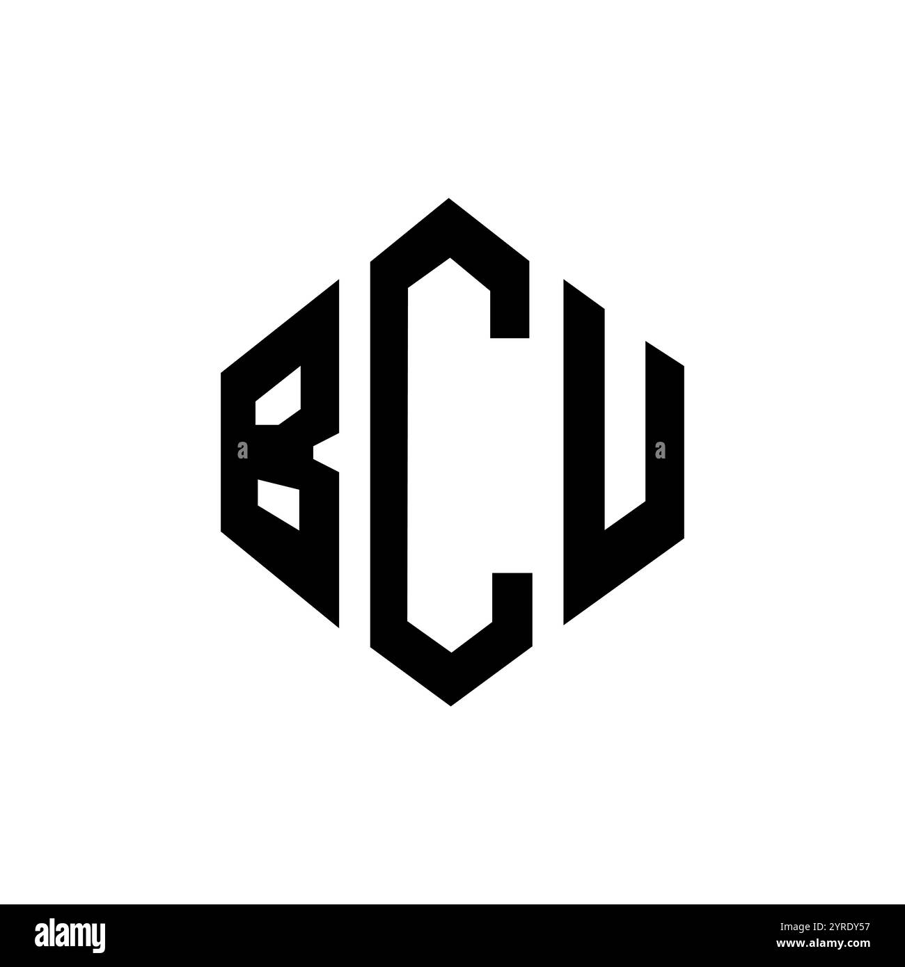 BCU letter logo design with polygon shape. BCU polygon and cube shape ...