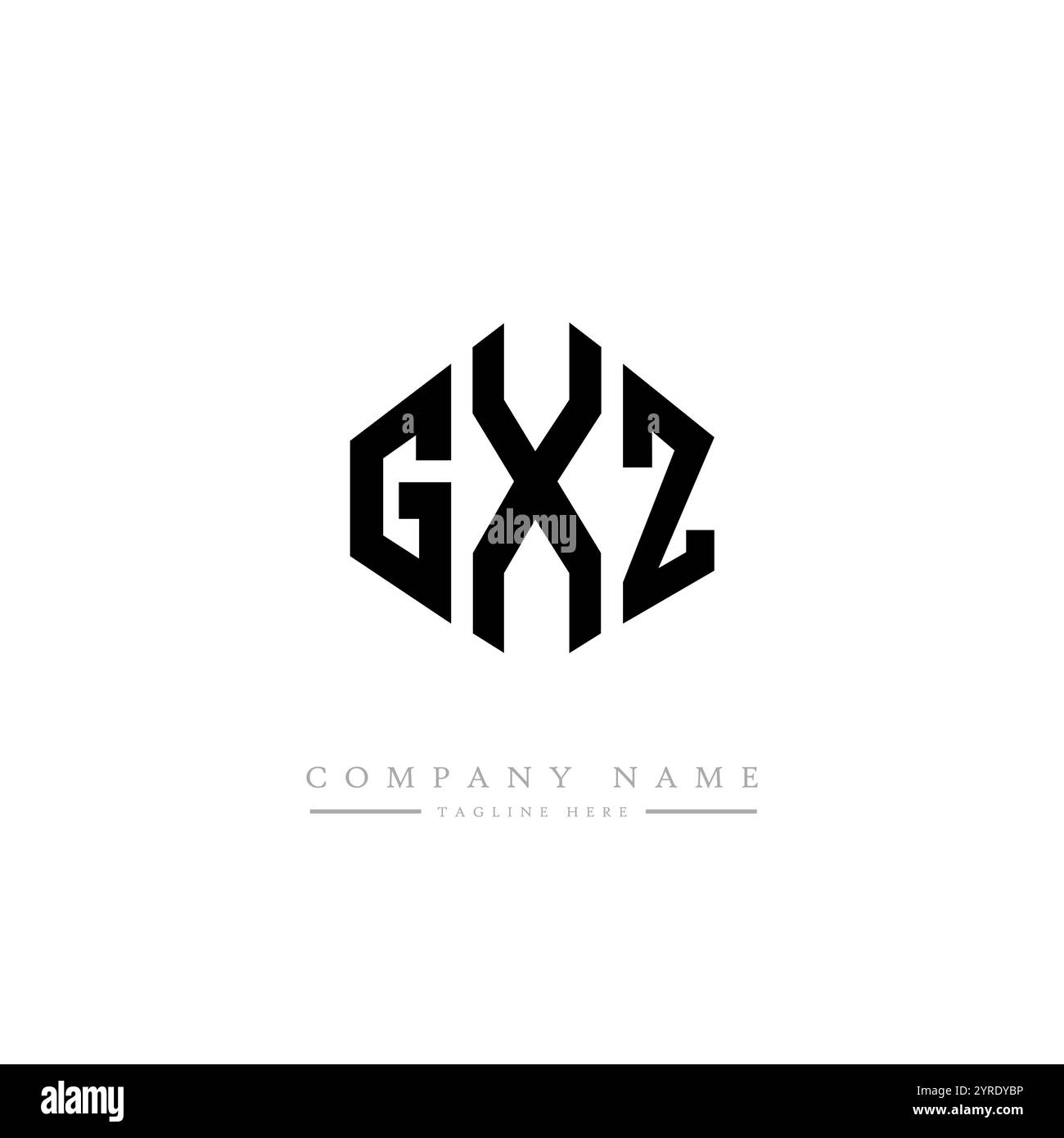 GXZ letter logo design with polygon shape. GXZ polygon and cube shape ...