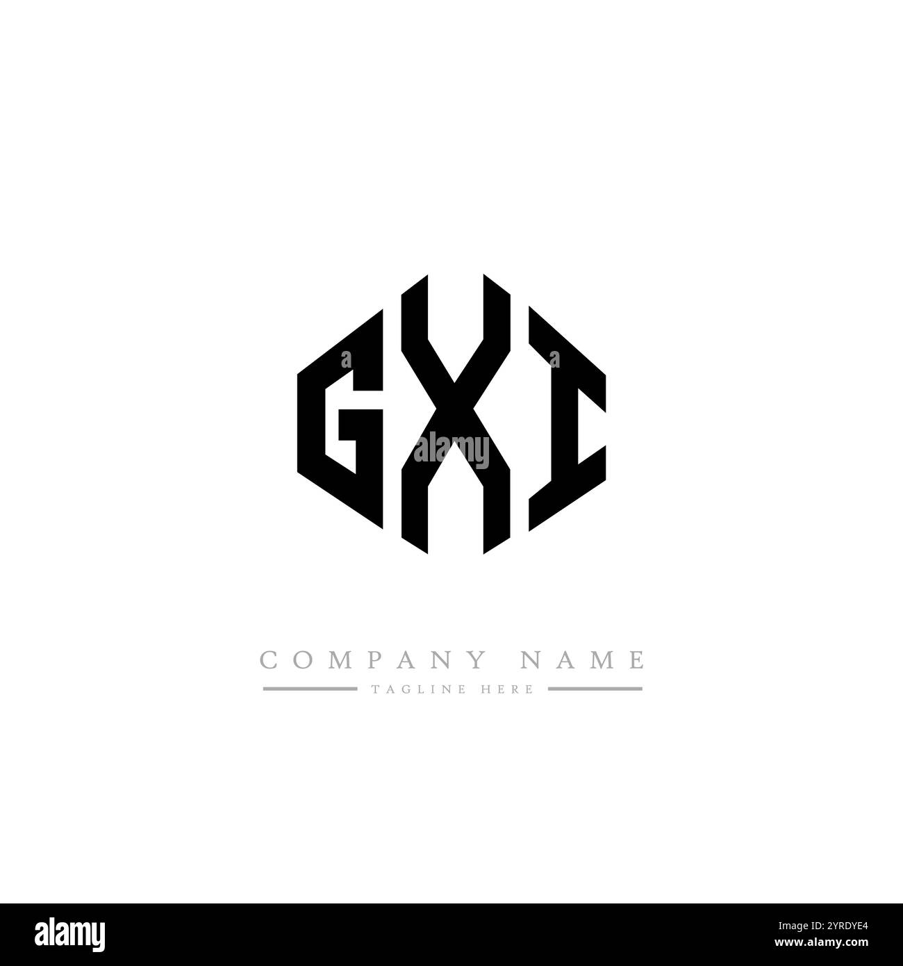 GXI letter logo design with polygon shape. GXI polygon and cube shape ...