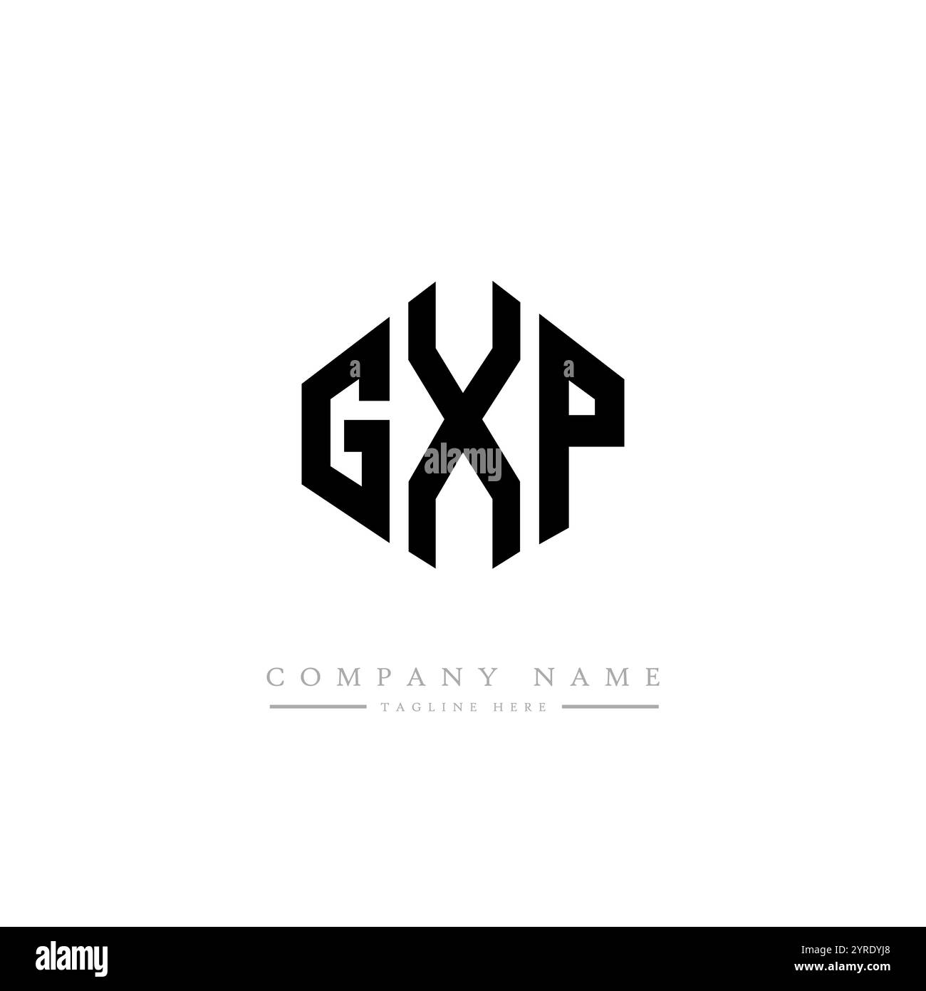 GXP letter logo design with polygon shape. GXP polygon and cube shape logo design. GXP hexagon ...
