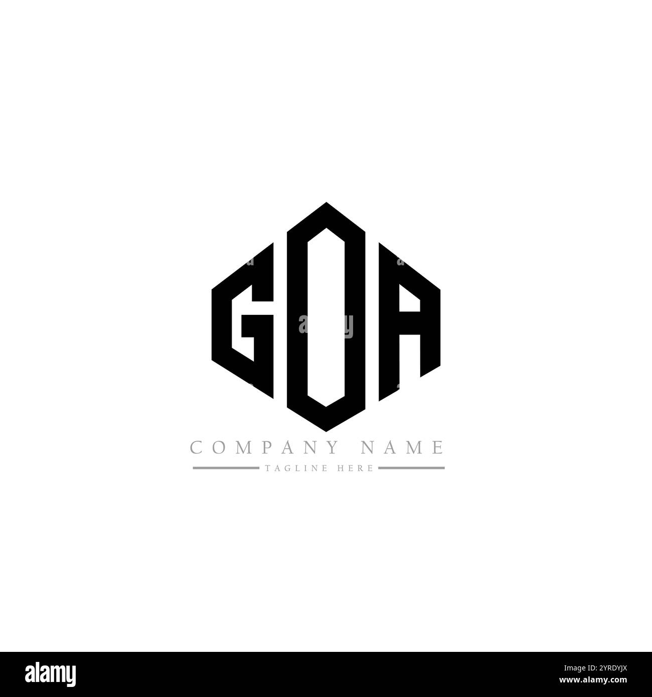 GOA letter logo design with polygon shape. GOA polygon and cube shape ...
