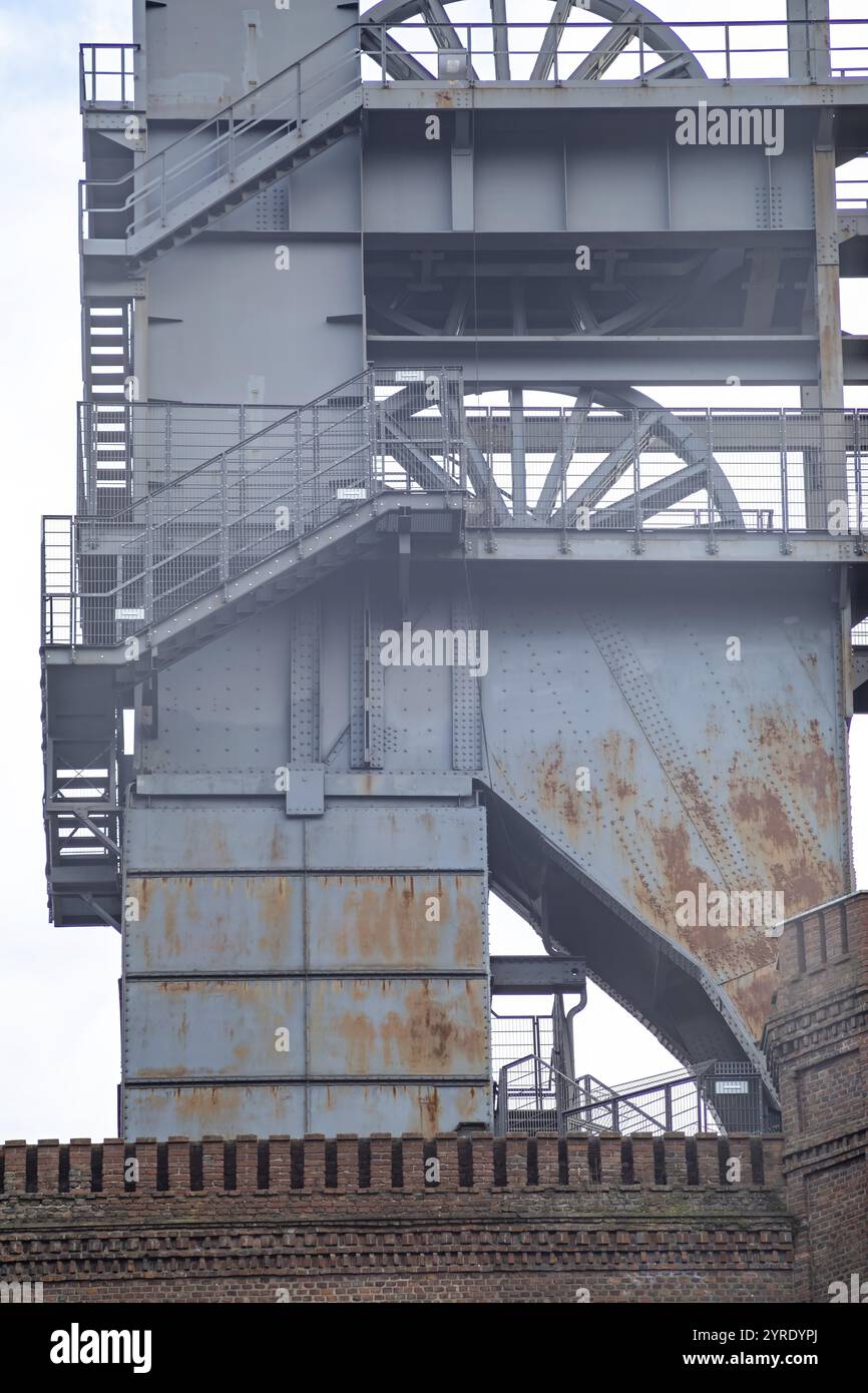 Coal mine winding tower, details Stock Photo - Alamy