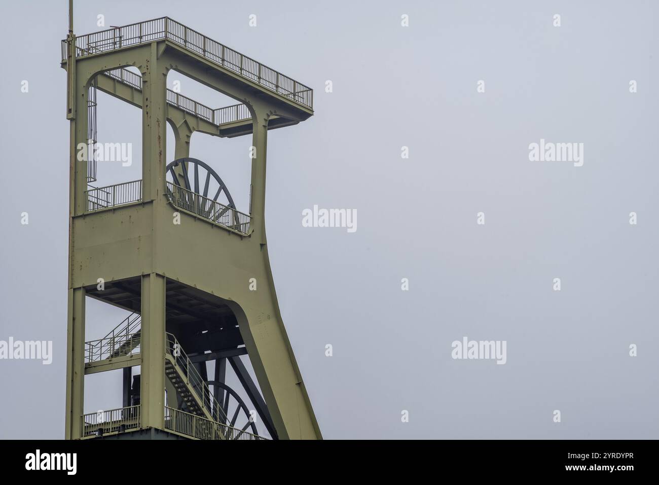 Coal mine winding tower, details Stock Photo - Alamy