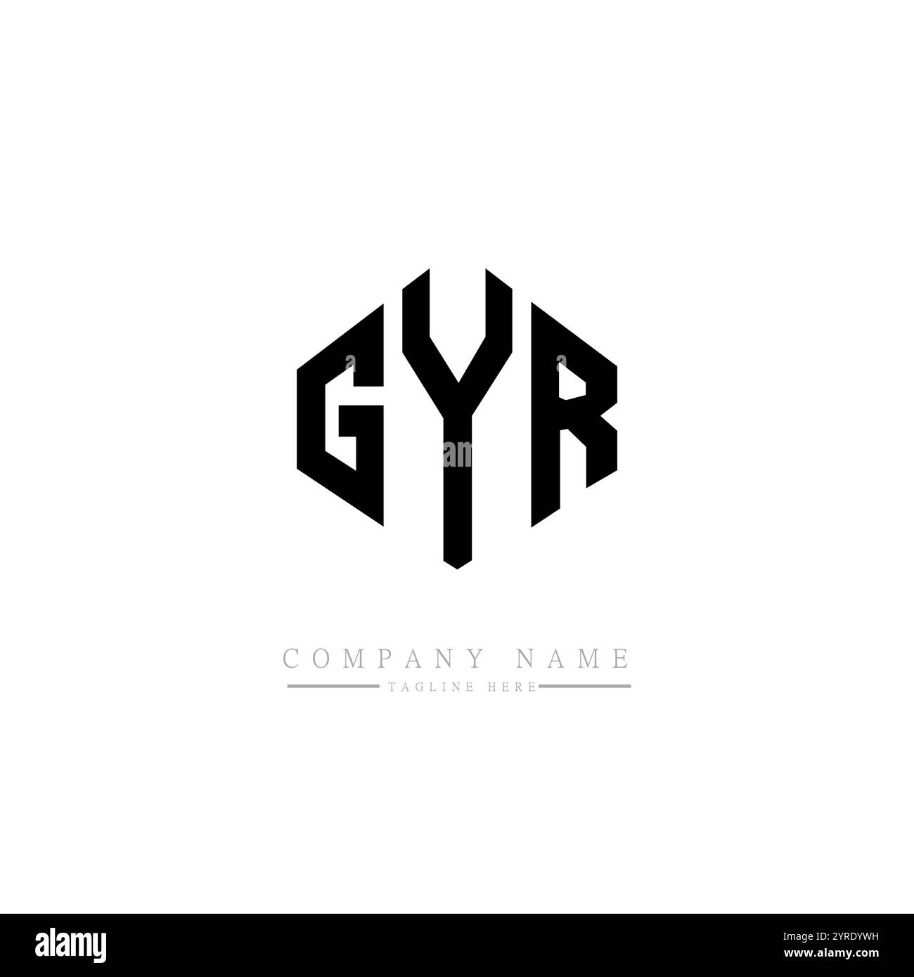GYR letter logo design with polygon shape. GYR polygon and cube shape ...