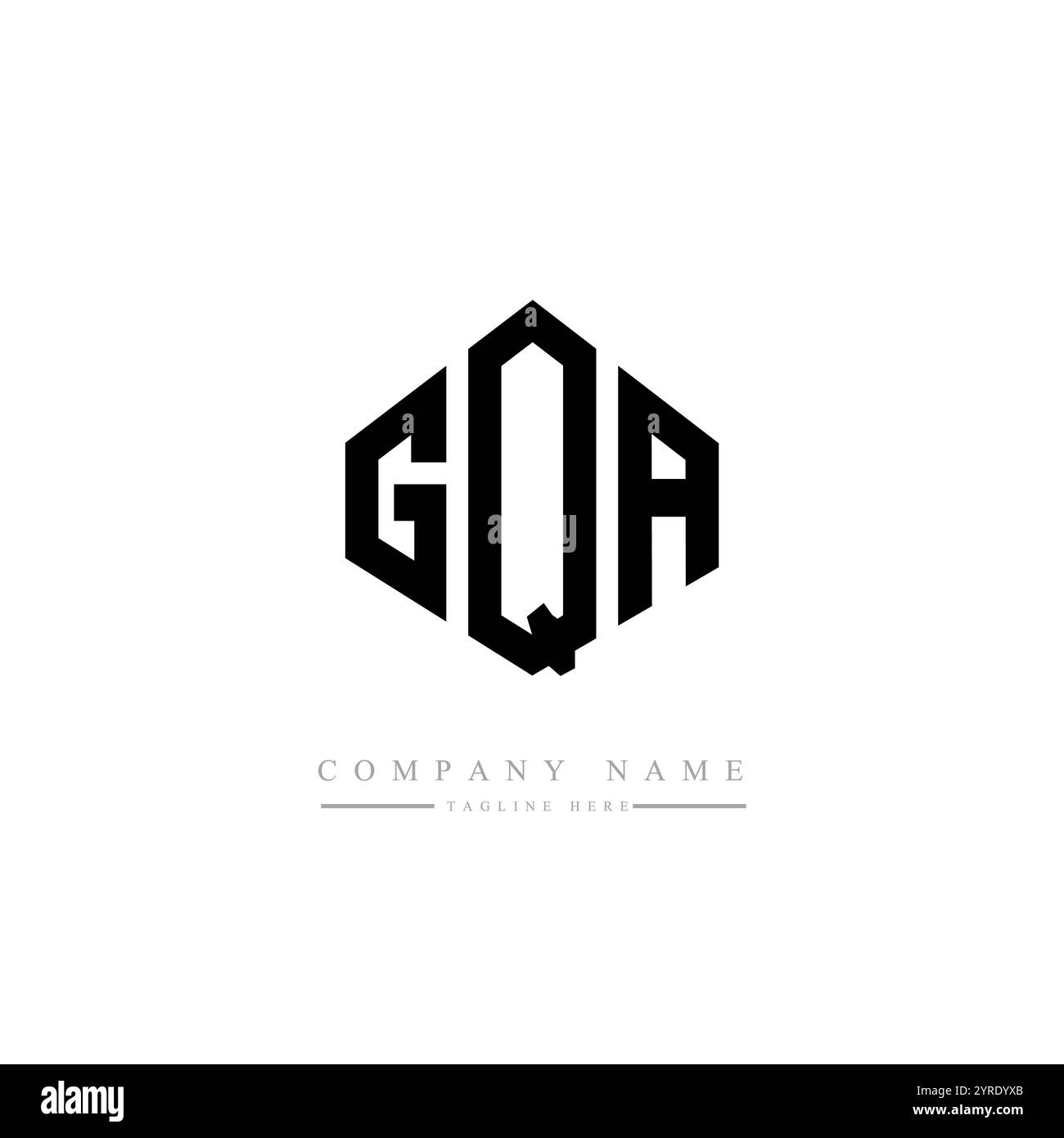 GQA letter logo design with polygon shape. GQA polygon and cube shape ...
