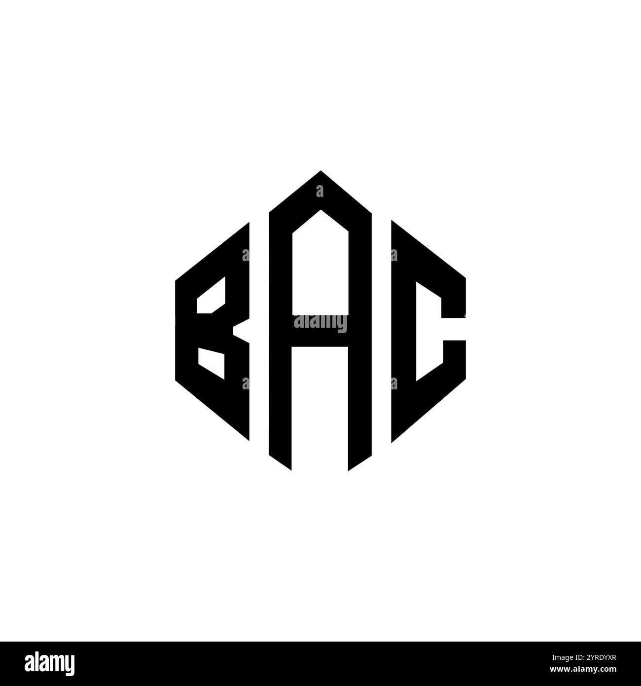 BAC letter logo design with polygon shape. BAC polygon and cube shape logo design. BAC hexagon ...