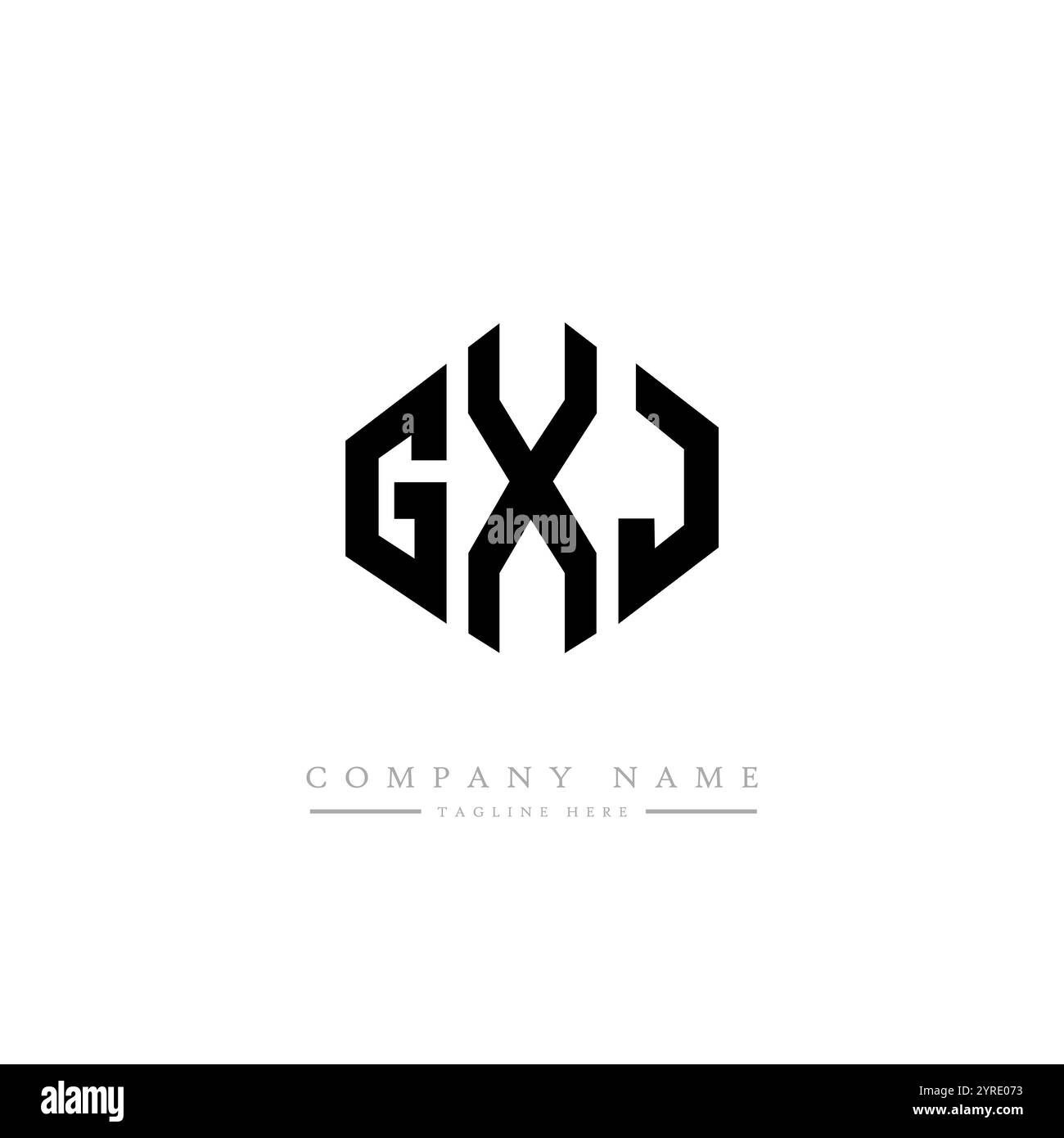 GXJ letter logo design with polygon shape. GXJ polygon and cube shape ...