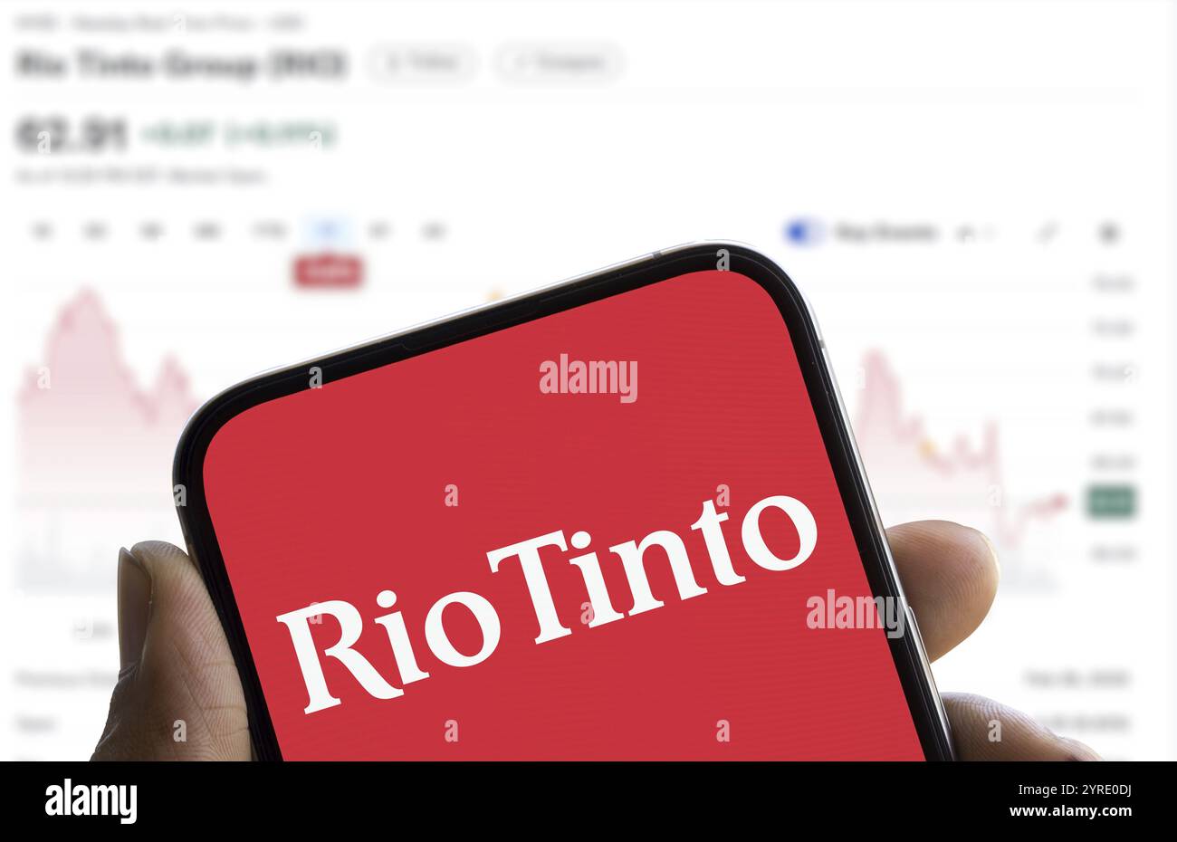 Dhaka, Bangladesh- 2 Dec 2024: Rio Tinto logo is displayed on ...