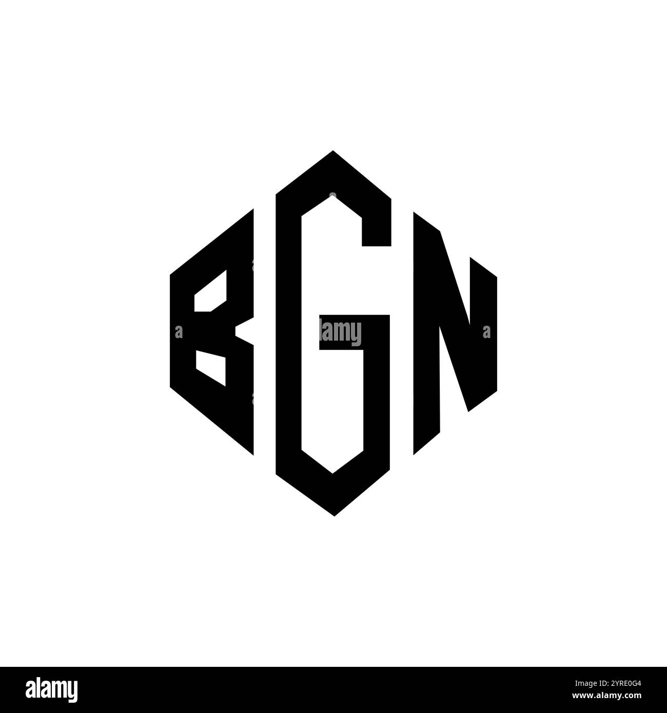 BGN letter logo design with polygon shape. BGN polygon and cube shape logo design. BGN hexagon ...