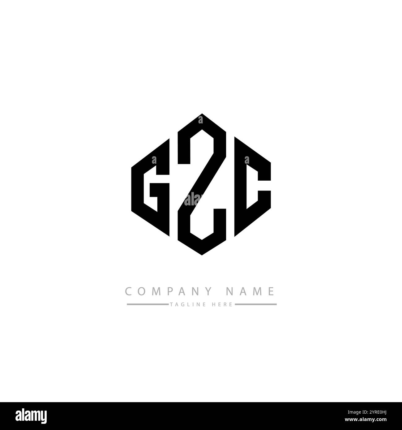 GZC letter logo design with polygon shape. GZC polygon and cube shape ...