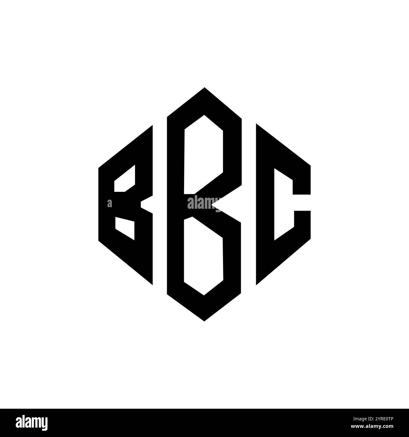 BBC letter logo design with polygon shape. BBC polygon and cube shape ...