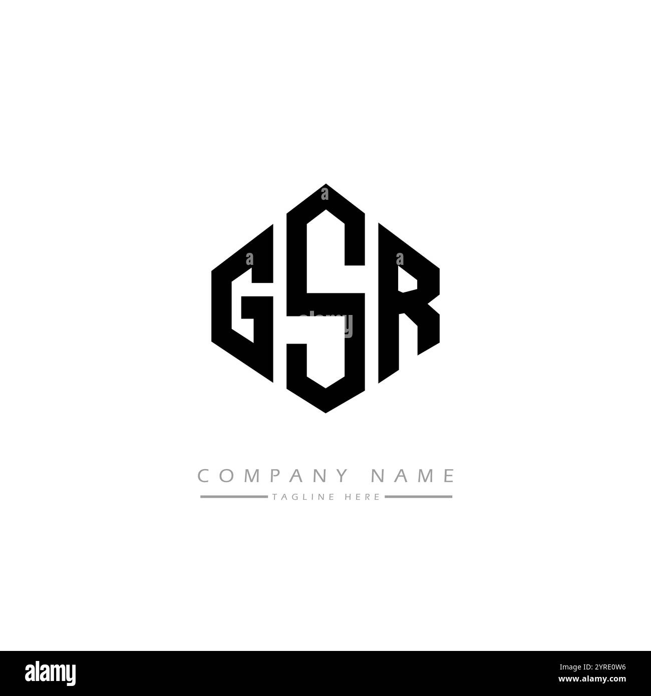 GSR letter logo design with polygon shape. GSR polygon and cube shape ...